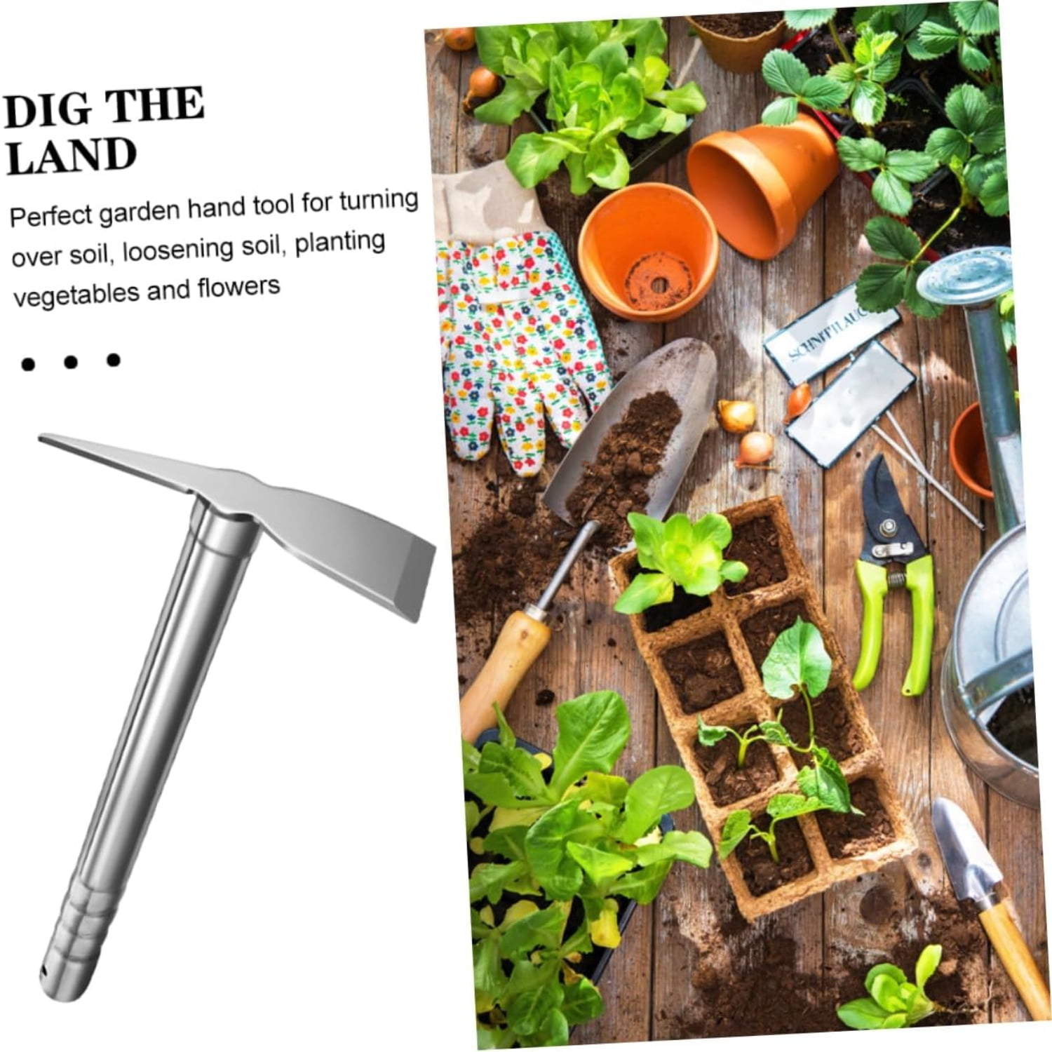 Stainless Steel Small Hand Hoe for Weeding and Soil Digging - Gardening ...
