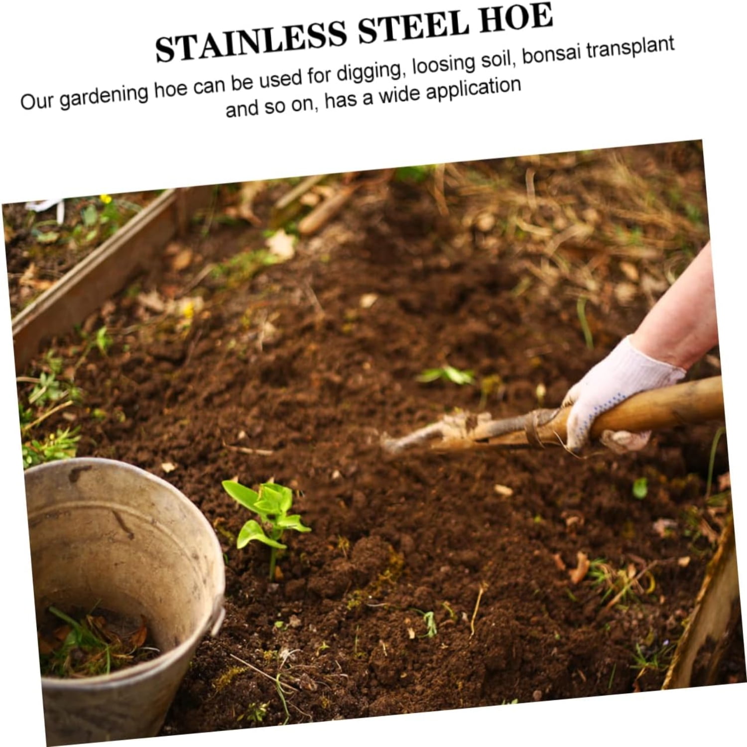 Stainless Steel Small Hand Hoe for Weeding and Soil Digging - Gardening ...