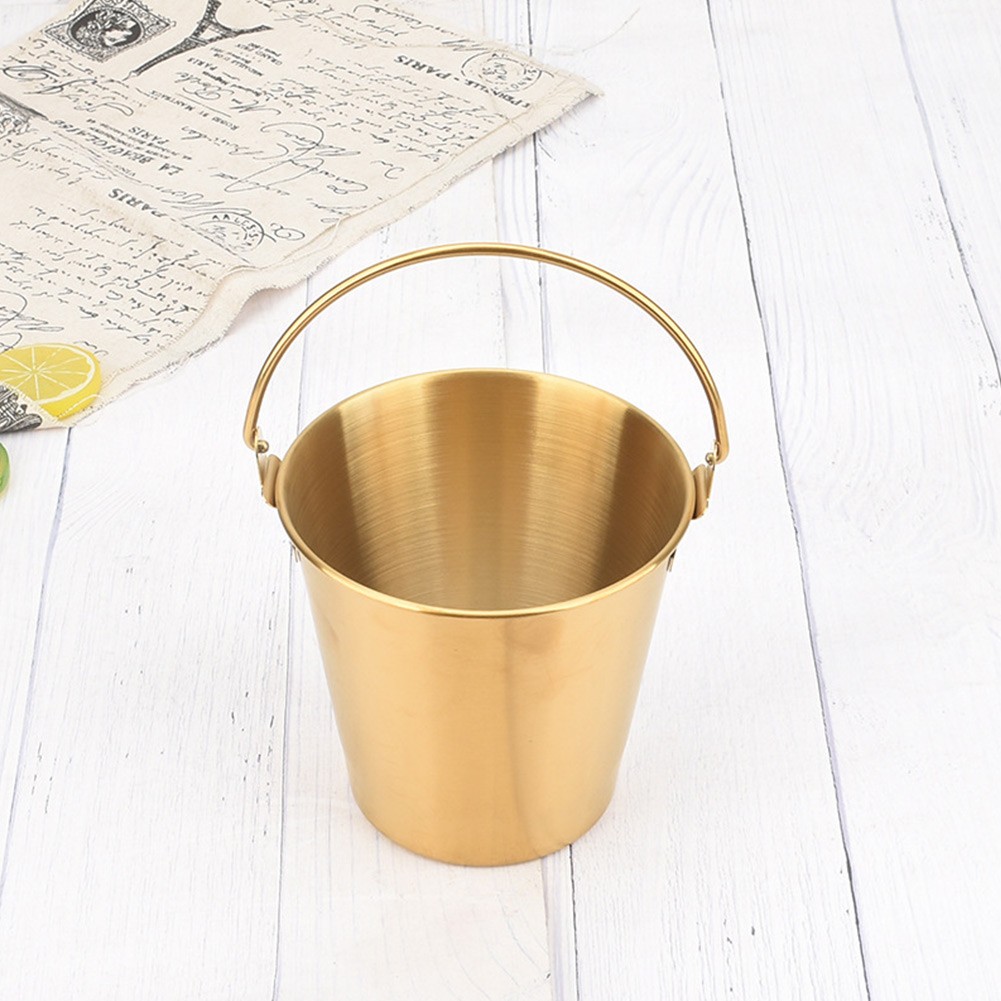 Stainless Steel Small Portable Ice Bucket With Handles Chip Cup Snack ...