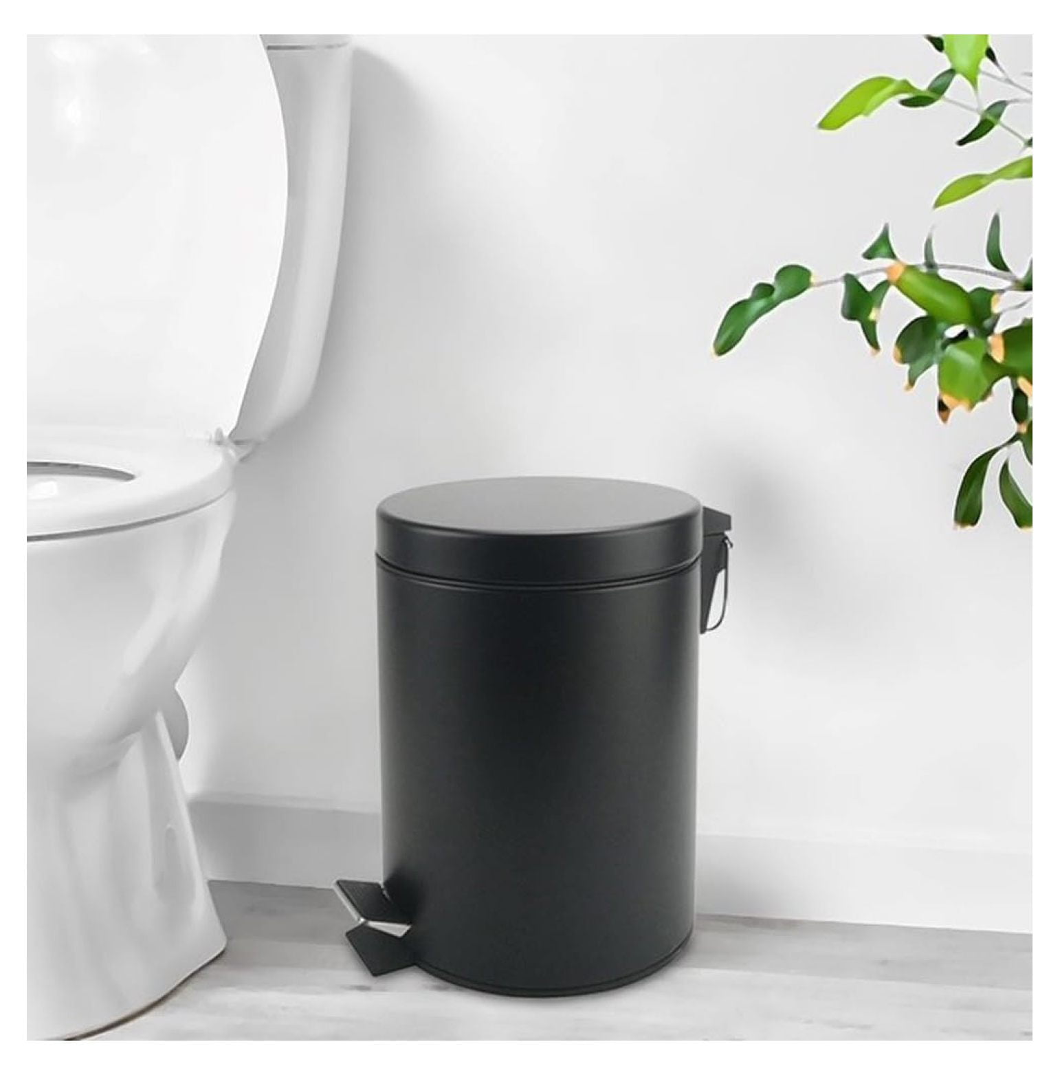 Stainless Steel Small Trash Can with Lid & Step Pedal - 5 Liters/1.3 ...