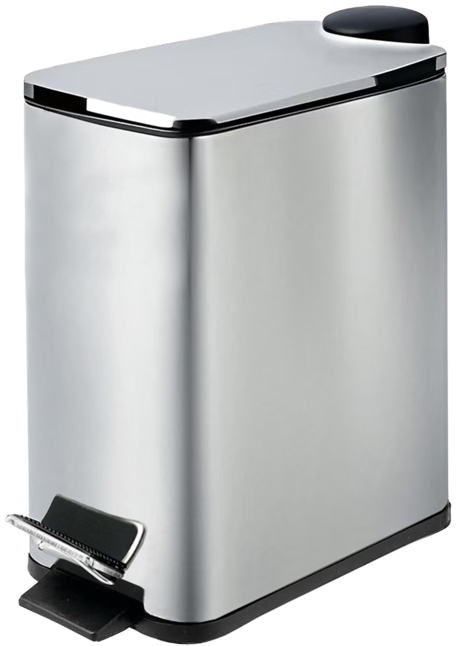 Stainless Steel Small Trash Can with Lid & Step Pedal - 6 Liters/1.6 ...