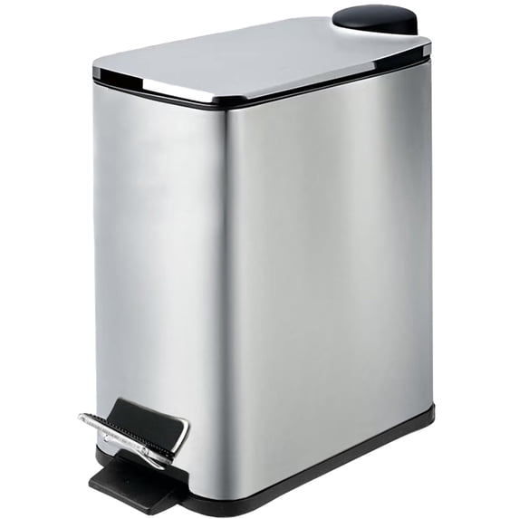 Stainless Steel Small Trash Can with Lid & Step Pedal - 6 Liters/1.6 ...