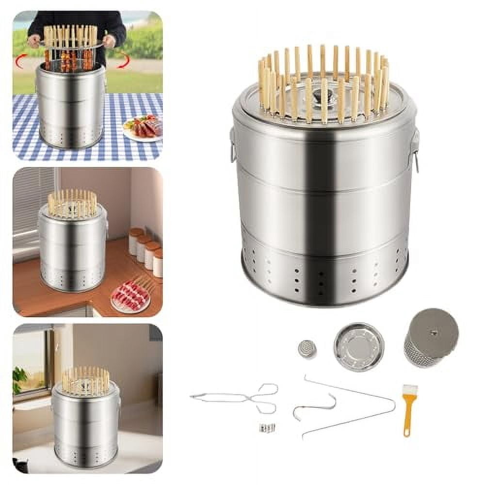 Stainless Steel Smokeless Barbecue Surround Charcoal Grill, Portable ...
