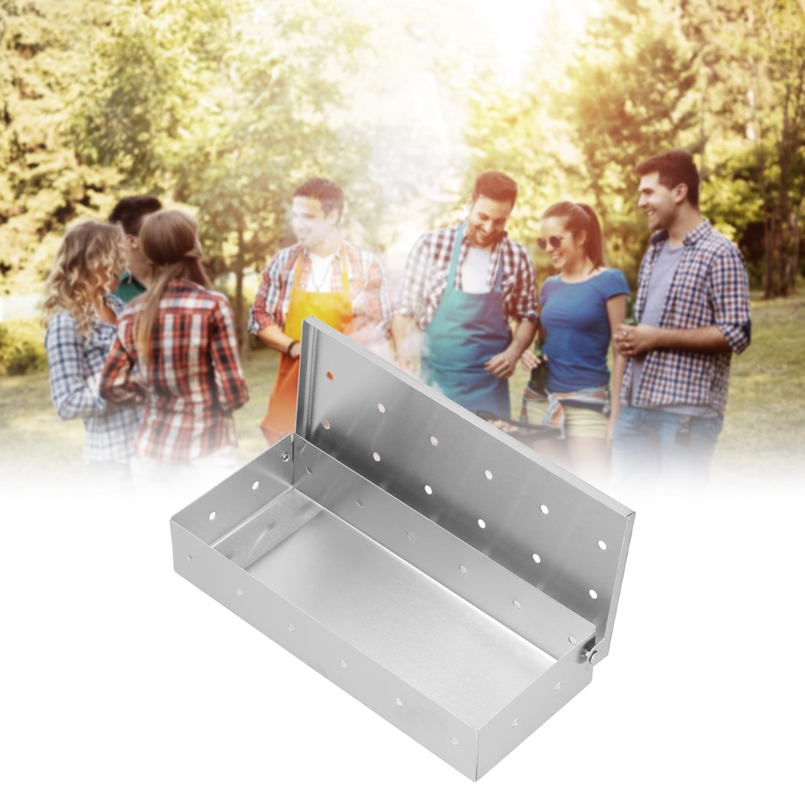 Stainless Steel Smoker Box For BBQ Grill, Wood Chip Flavor, Reusable ...