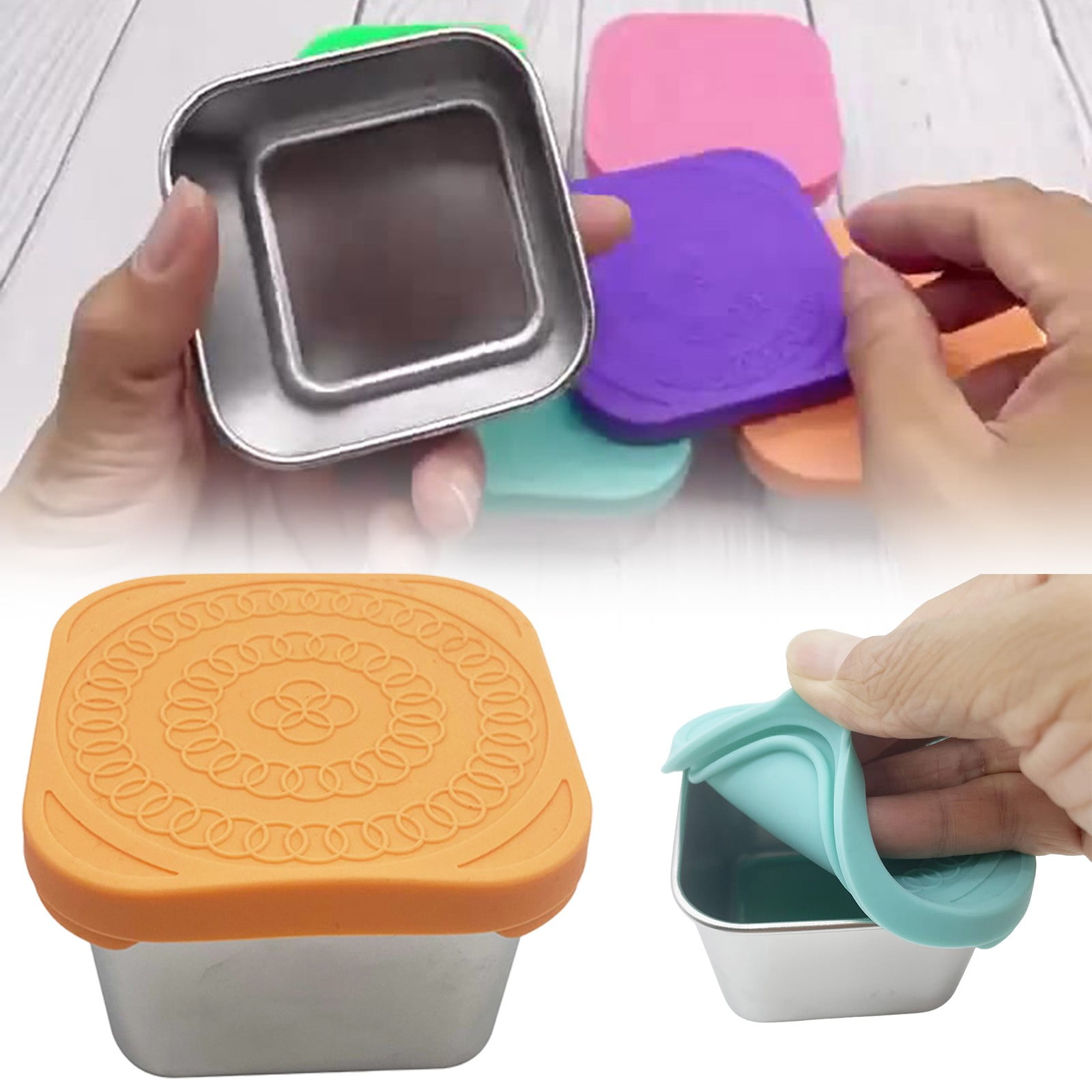 Stainless Steel Snack Container Leakproof Food Storage Cup With ...
