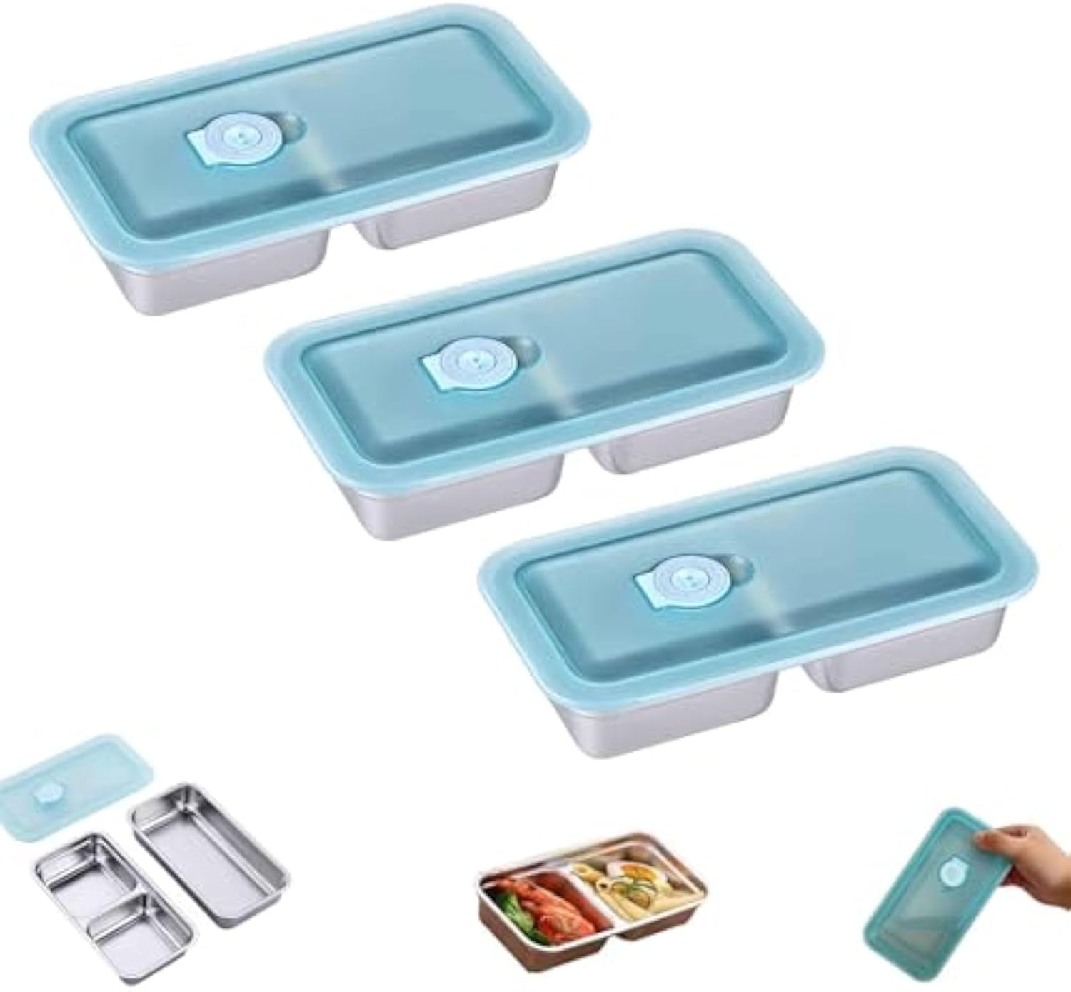 Stainless Steel Snack Containers, 2025 New Double Compartment Snack ...