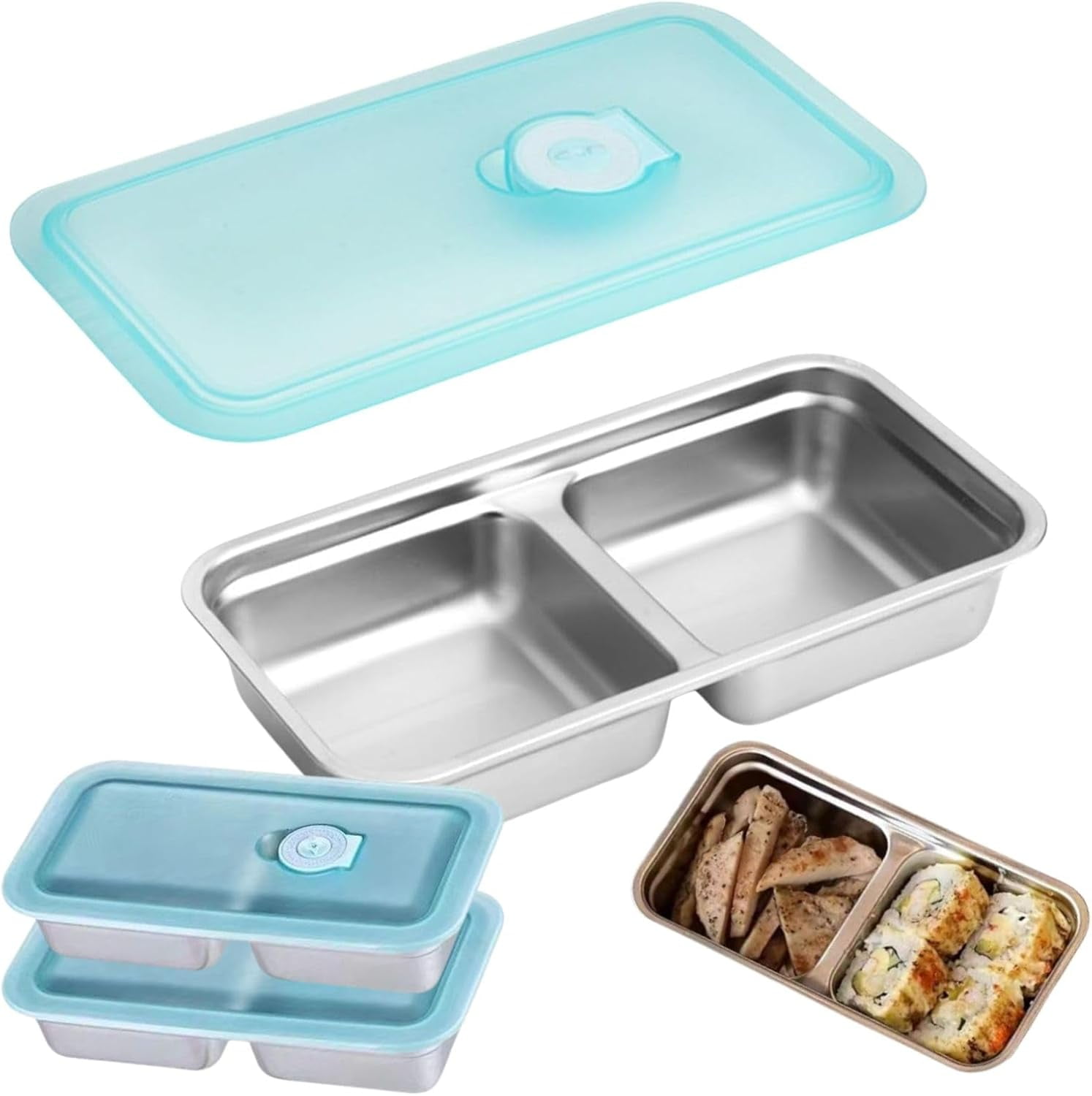 Stainless Steel Snack Containers with Lids, Reusable Eco-Friendly ...