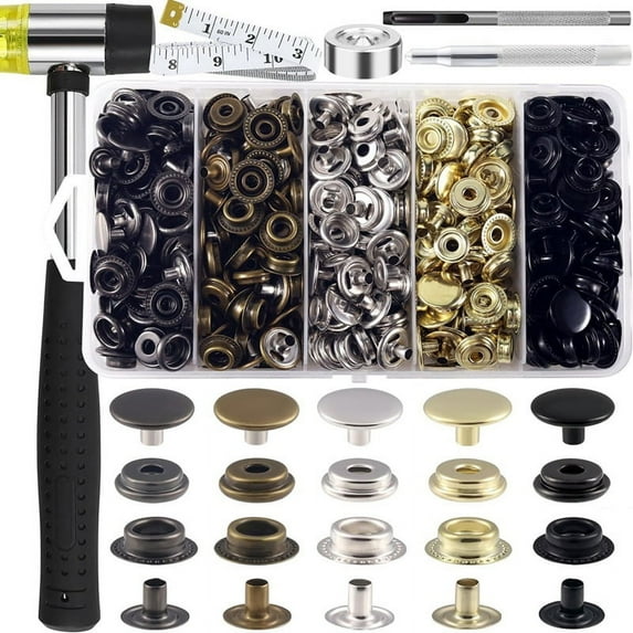 Stainless Steel Snaps, Heavy Duty Snap Fastener Tool, Canvas Snap Kit 5 ...