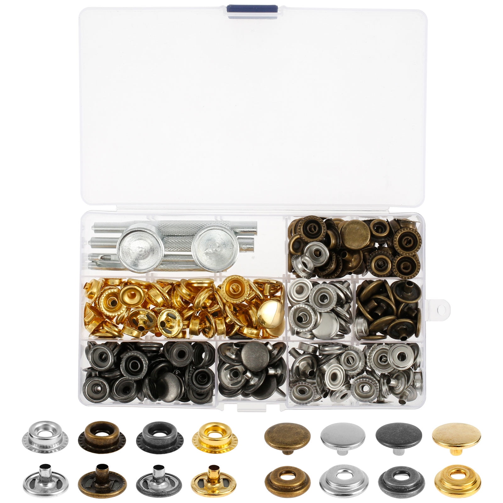 Stainless Steel Snaps Heavy Type Leather Snap Fasteners Kit Versatile ...