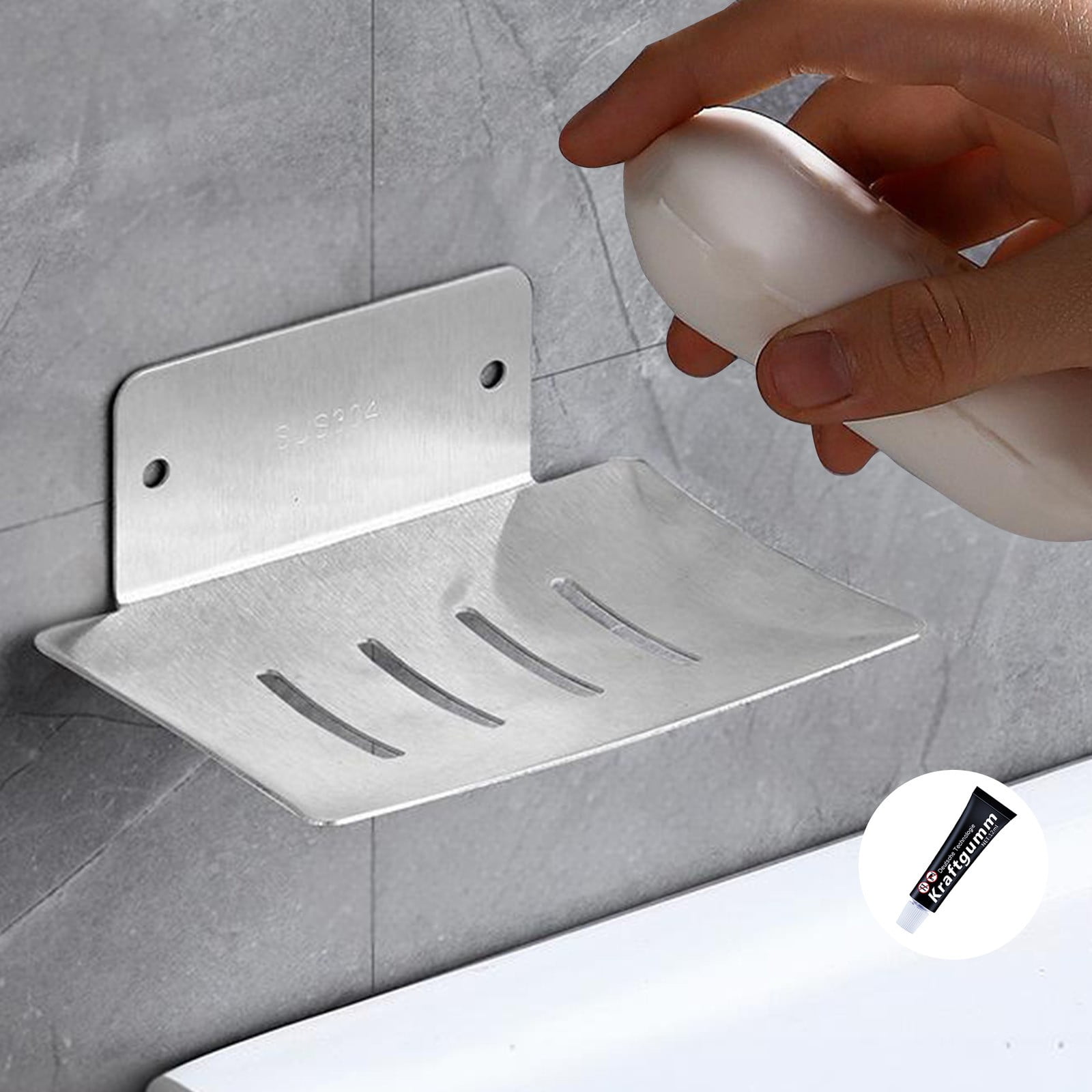 Stainless Steel Soap Box Rack, Wall Mounted Toilet Storage, Non ...