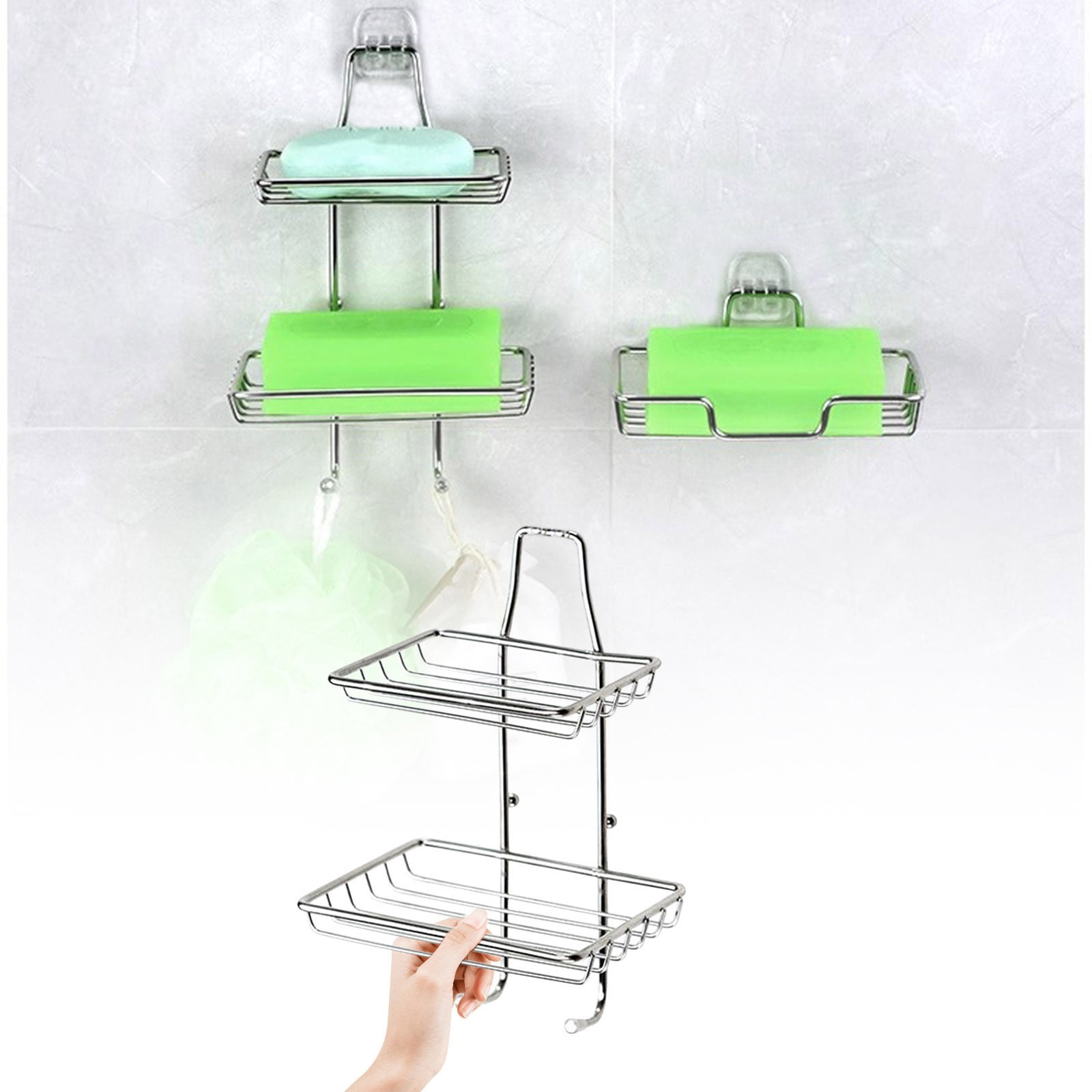 Stainless Steel Soap Rack | Wall Mounted Bathroom Storage Organizer ...