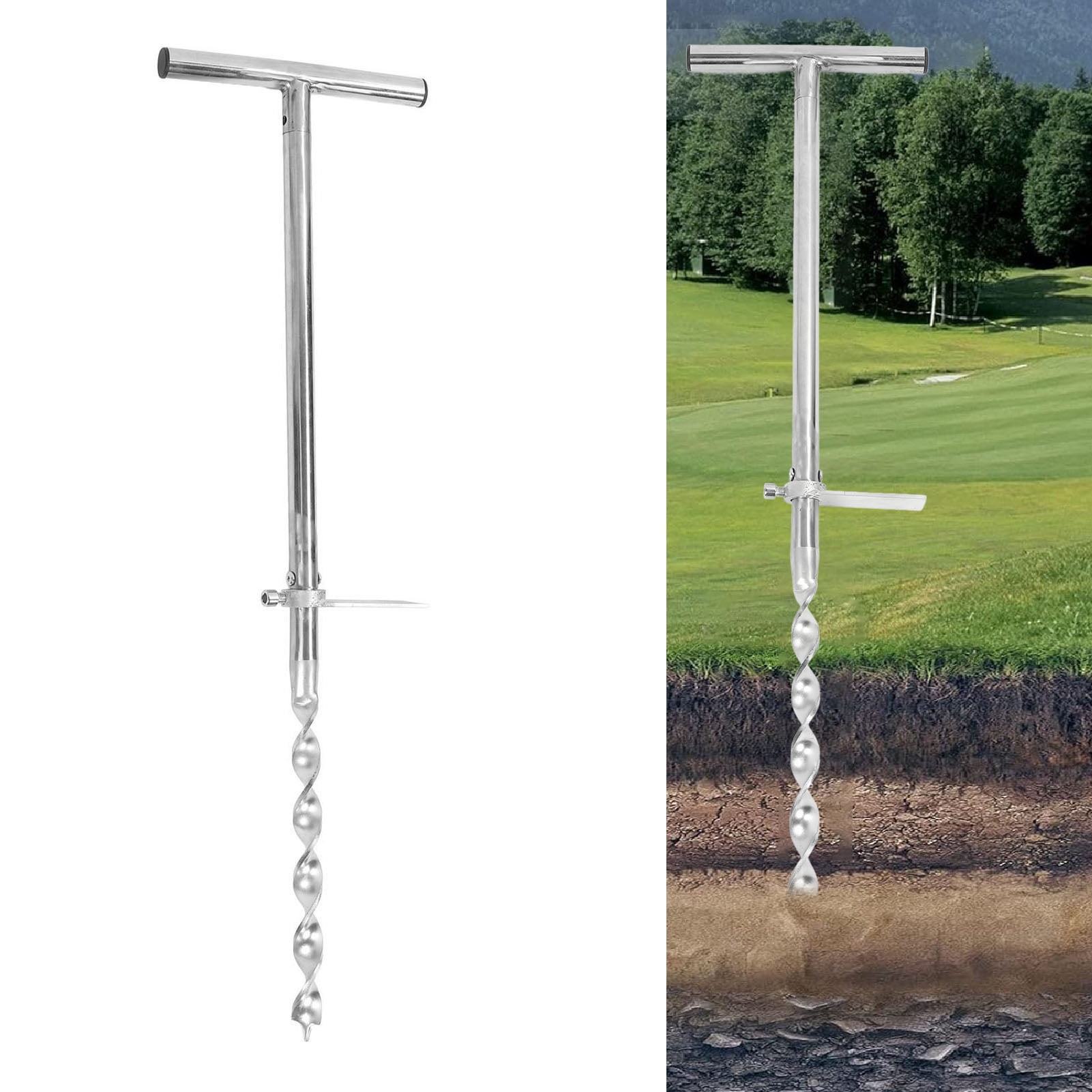 Stainless Steel Soil Core Sampling Kit With T Handle, Foot Pedal & 2 ...