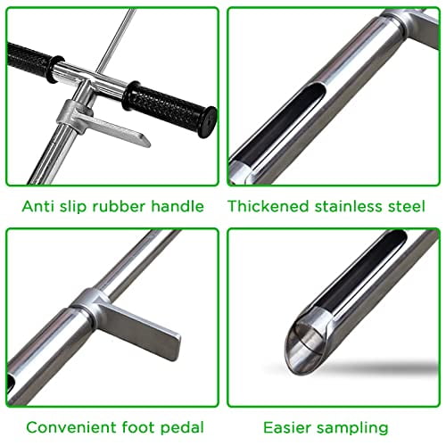 Stainless Steel Soil Sampler with Ejector and Pedal, T-Style Handle ...
