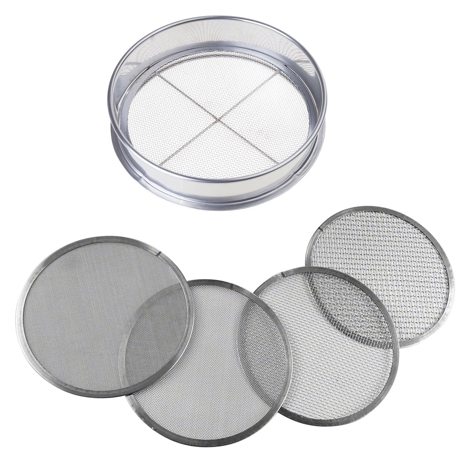 Stainless Steel Soil Sifter and Riddle Sieve Set 8 Inch Diameter with ...