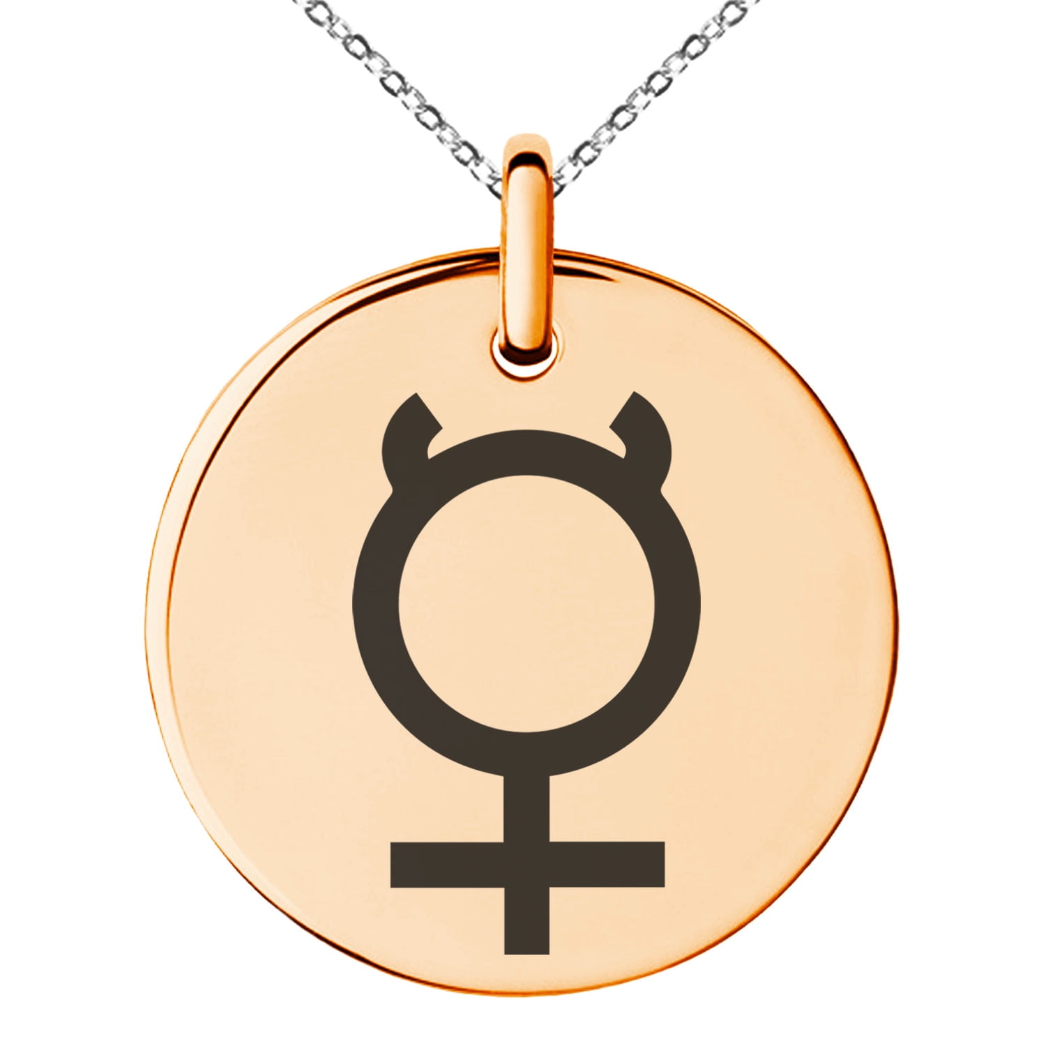 Stainless Steel Solar System Planetary Mercury Engraved Small Medallion ...