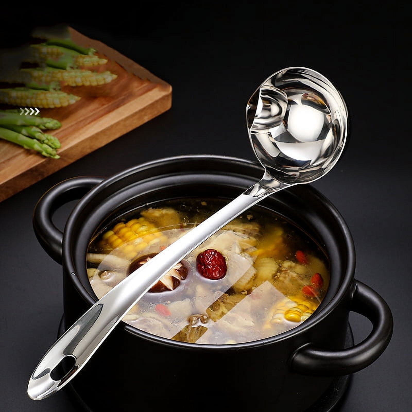 Stainless Steel Soup Fat Oil Separator Ladles Skimmer Spoon Soup ...