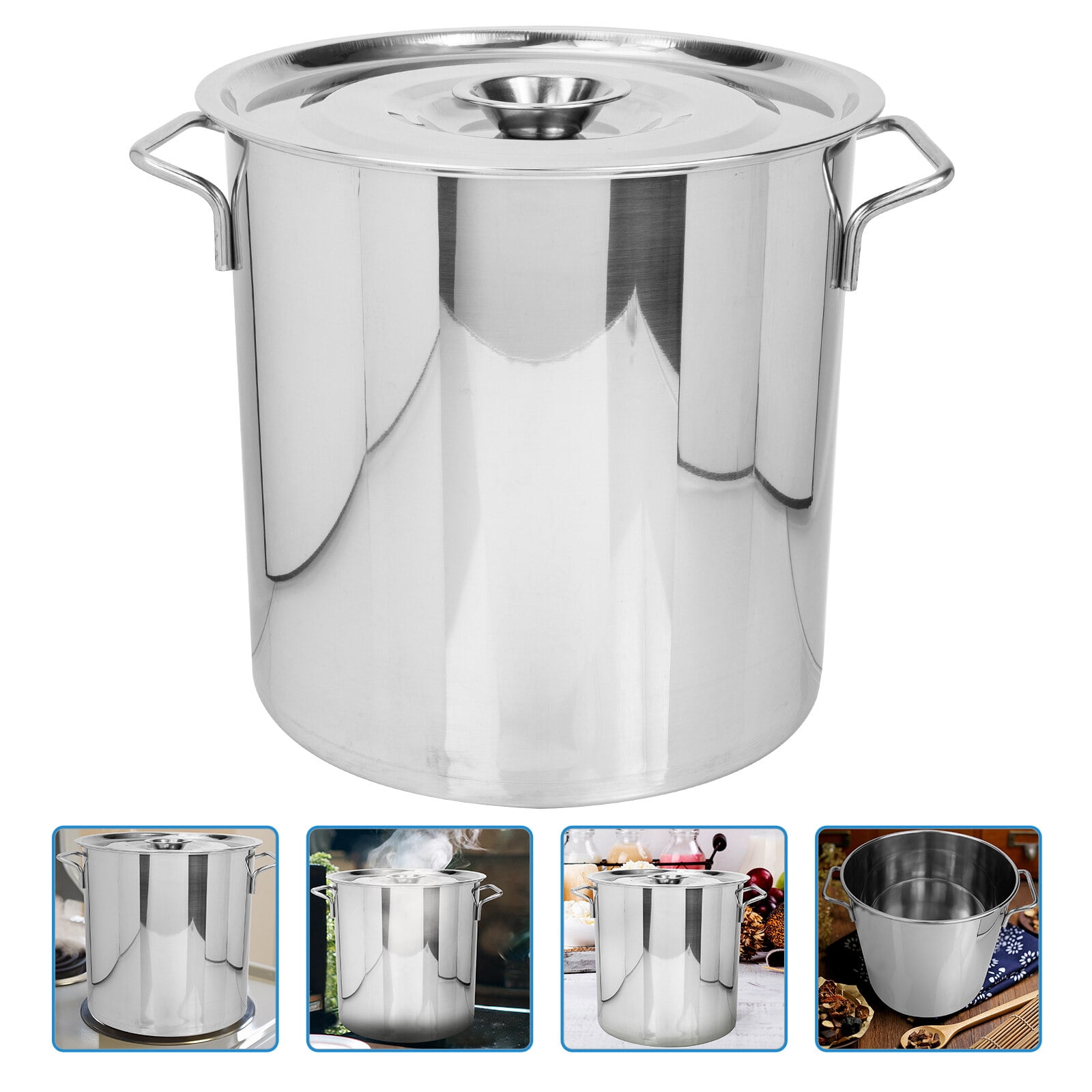 Stainless Steel Soup Pot Seafood Cooking Bucket Metal Seafood Boiler ...