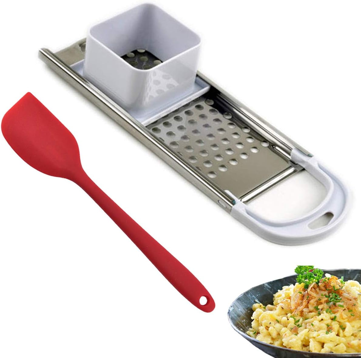 Stainless Steel Spaetzle Maker Noodle Dumpling Maker with Safety Pusher ...