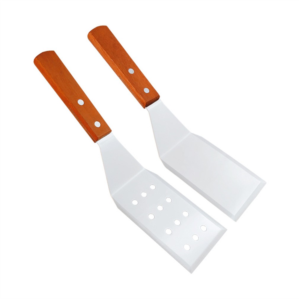 Stainless Steel Spatula Set of 2, Happon Metal Spatula Slotted Spatula ...