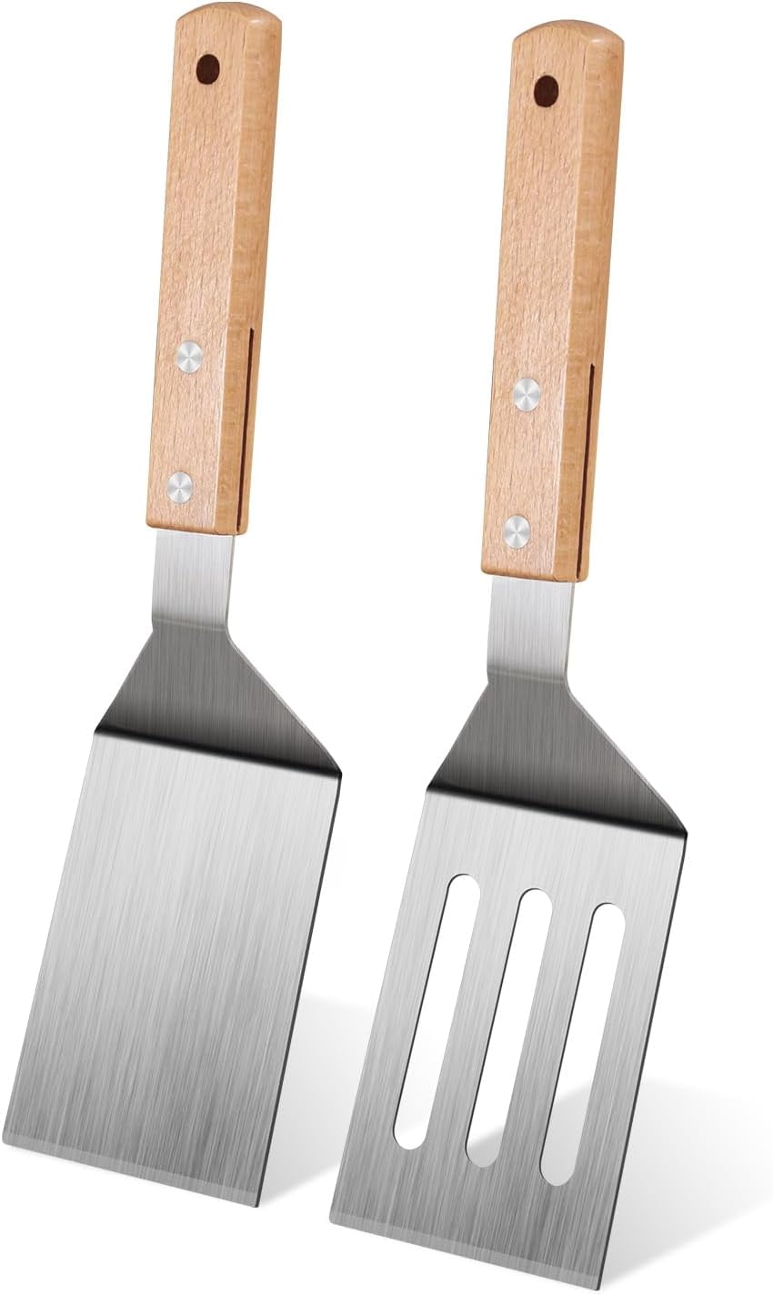 Stainless Steel Spatula Set, 2 Pcs Metal Spatulas for Kitchen Use ...