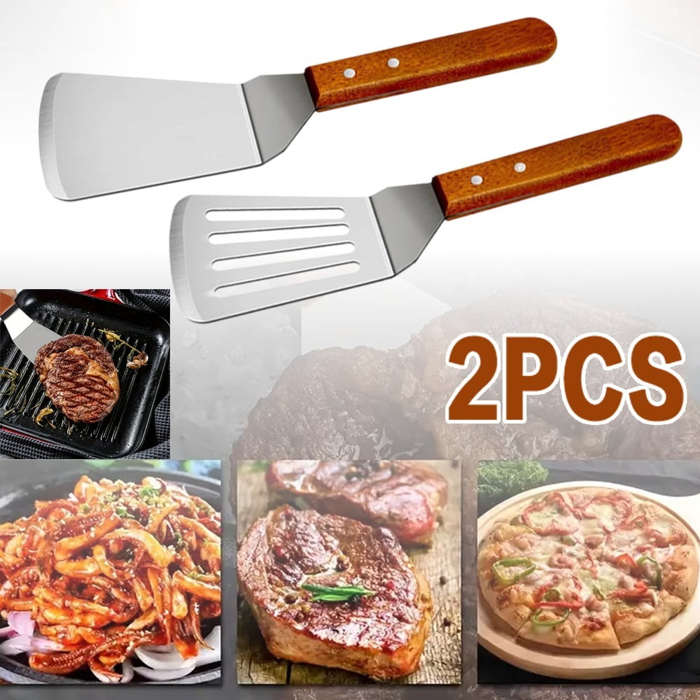 Stainless Steel Spatula Set, 2 Pcs Metal Spatulas for Kitchen Use ...