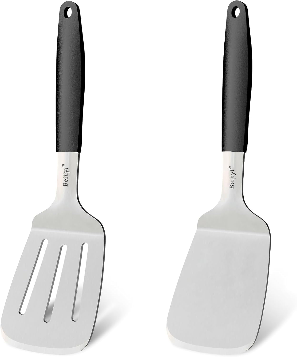 Stainless Steel Spatulas Set, Solid and Slotted Metal Turner Spatula ...