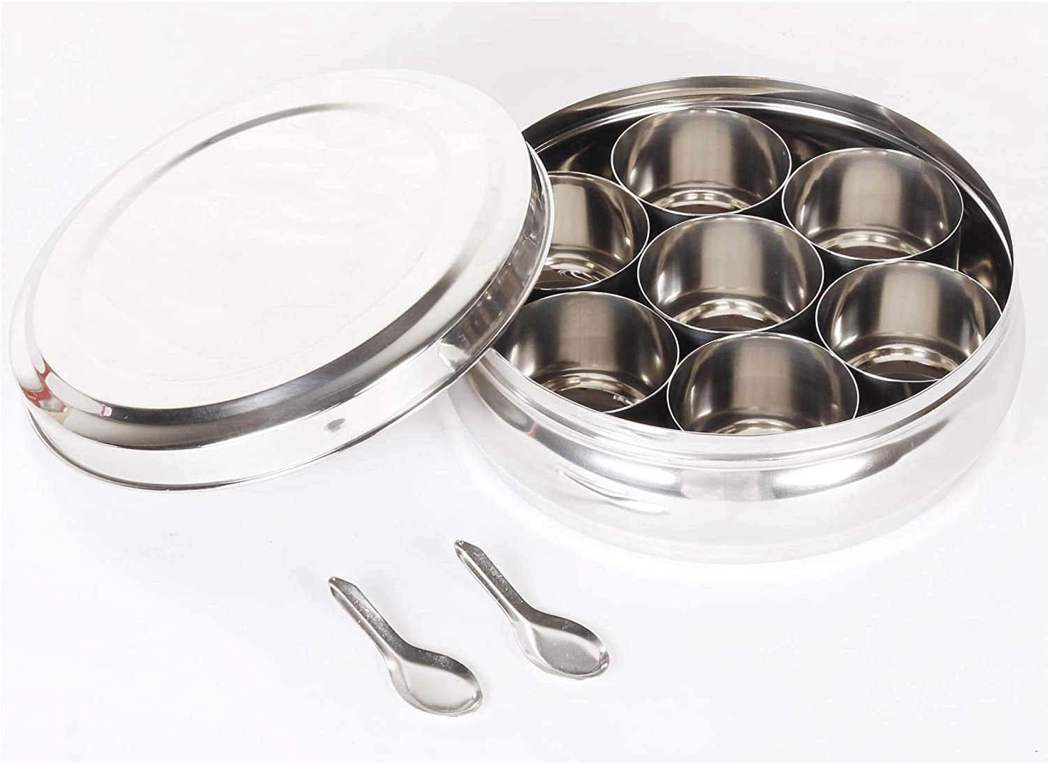 Stainless Steel Spice Container 7 Containers and Small Spoon Orange ...