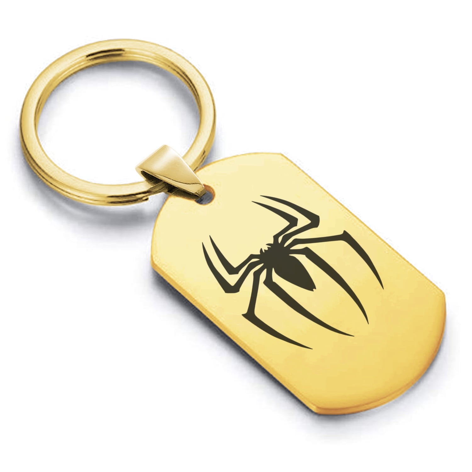 Stainless Steel Spider-Man Dog Tag Keychain Circle Ring - Walmart.com