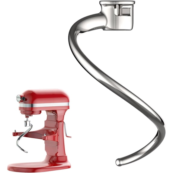 Stainless Steel Spiral Dough Hook for Kitchenaid 5Plus & 6QT Bowl-Lift ...