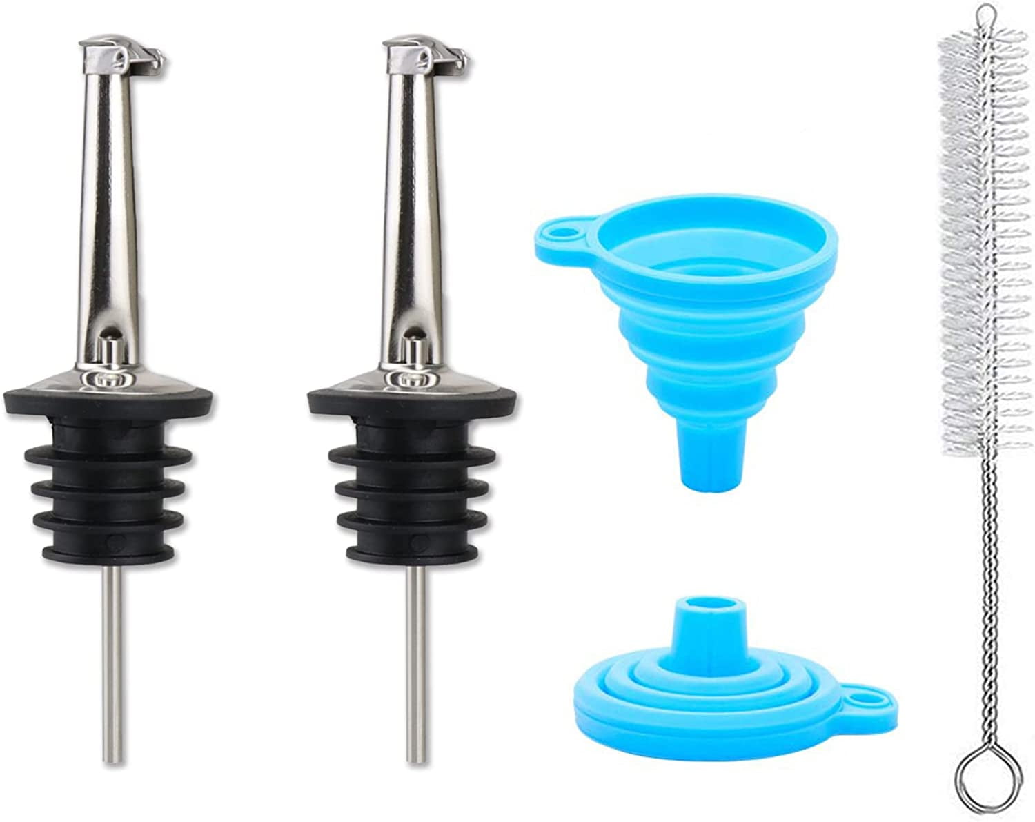 Stainless Steel Spirit Pourer with Caps,2 Pcs Drizzler Drinks Pourers ...