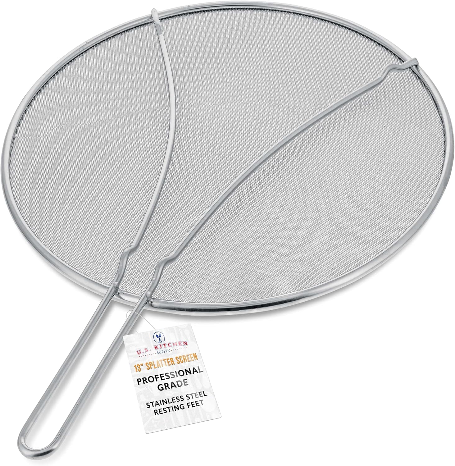 Stainless Steel Splatter Guard 13" Fine Mesh Cover, Grease & Oil ...