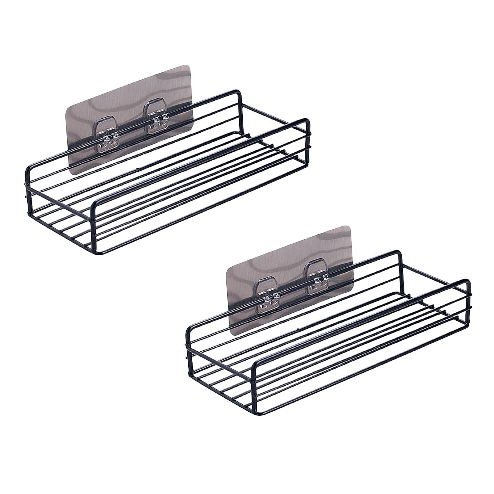 Stainless Steel Sponge Holder Floating Shelves With Hooks Wrought Iron ...