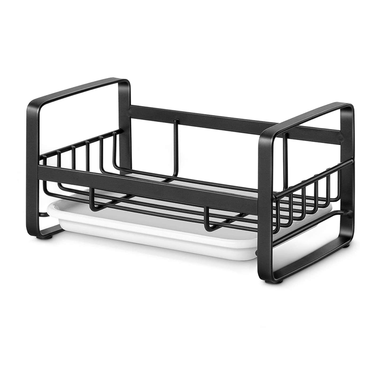 Stainless Steel Sponge Holder Sink Drain Rack with Drain Tray Storage ...