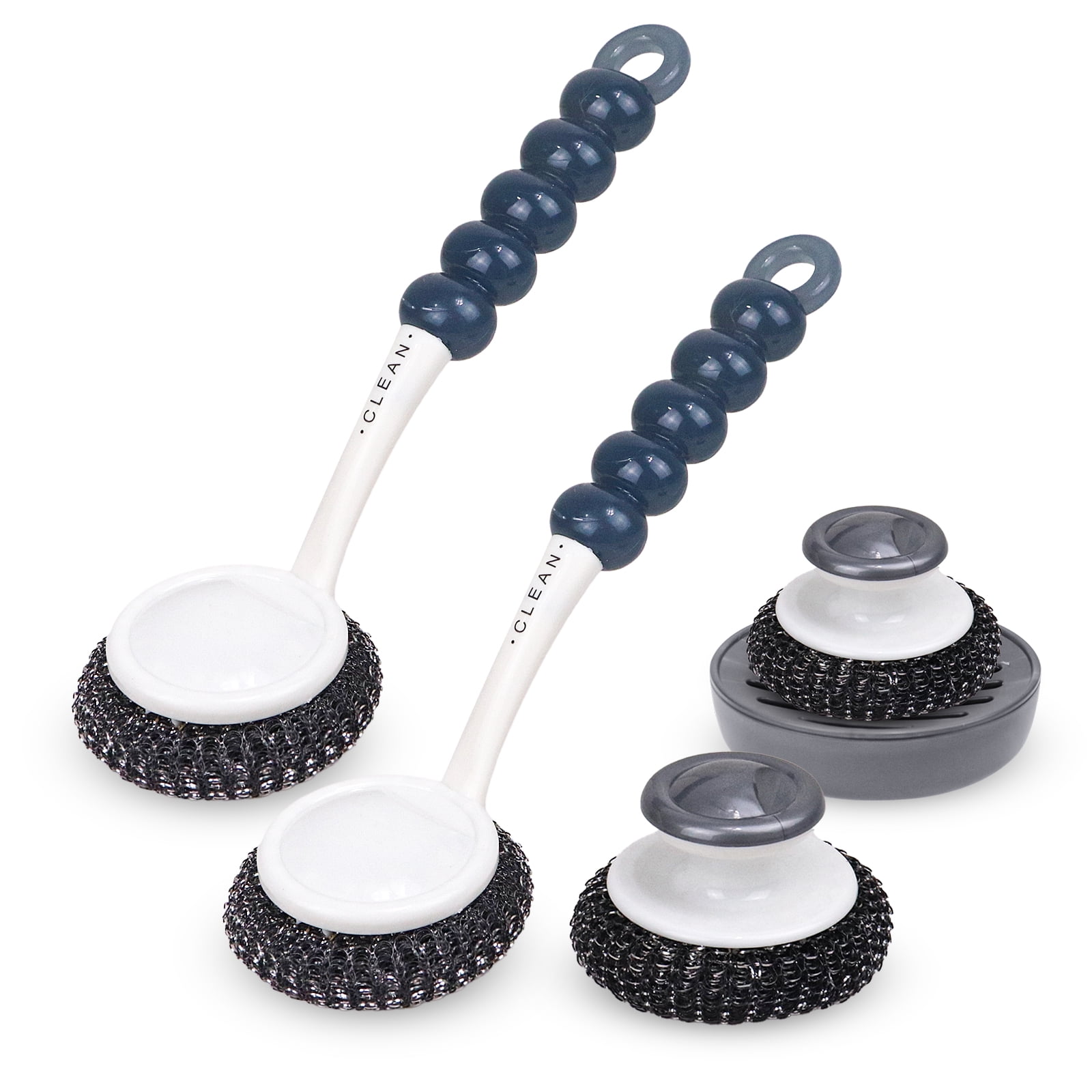 Stainless Steel Sponge Wool Scrubbers, Handheld Scrubbing Cleaner Brush ...