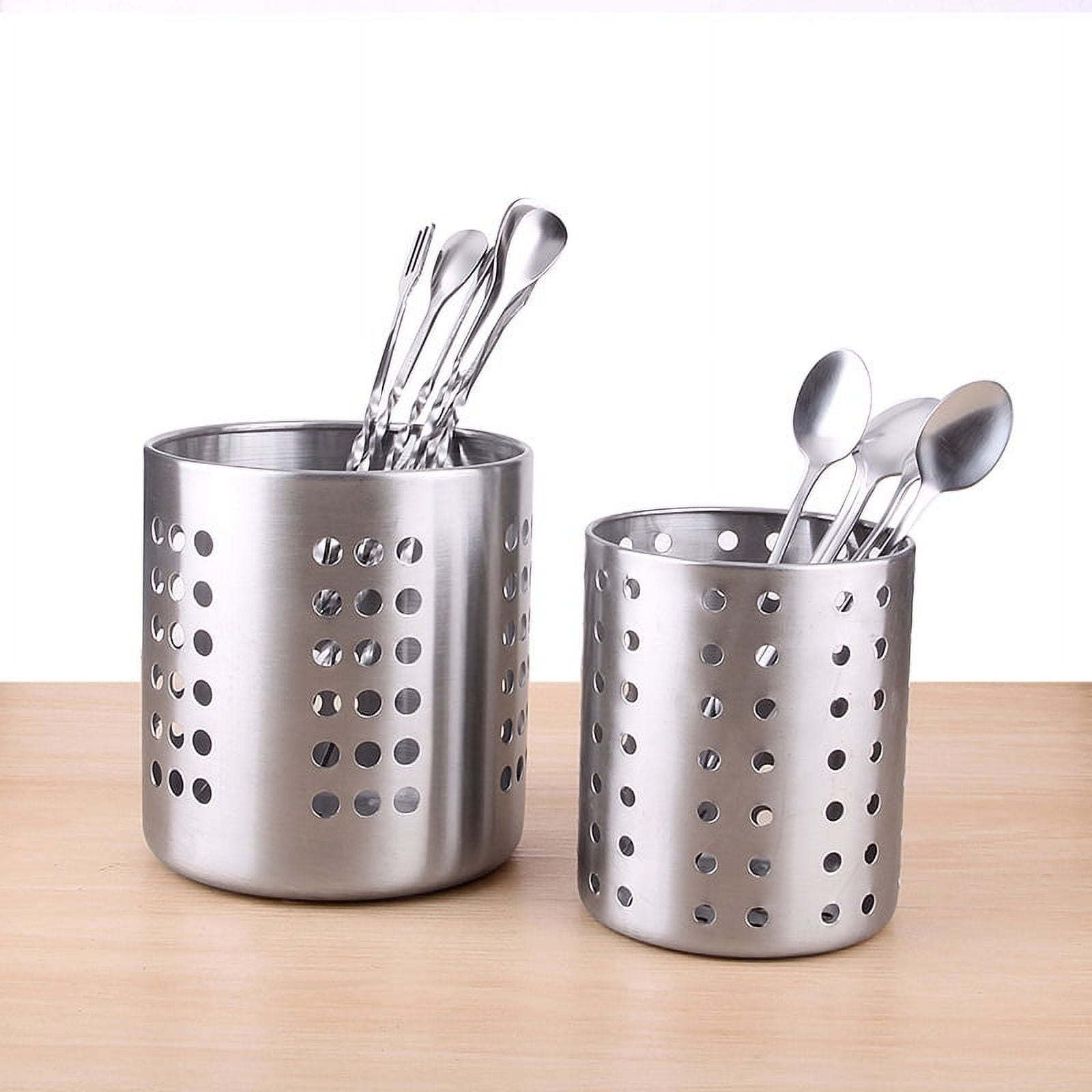Stainless Steel Spoon Holder, Kitchen Cooking Utensils Holder for Forks ...