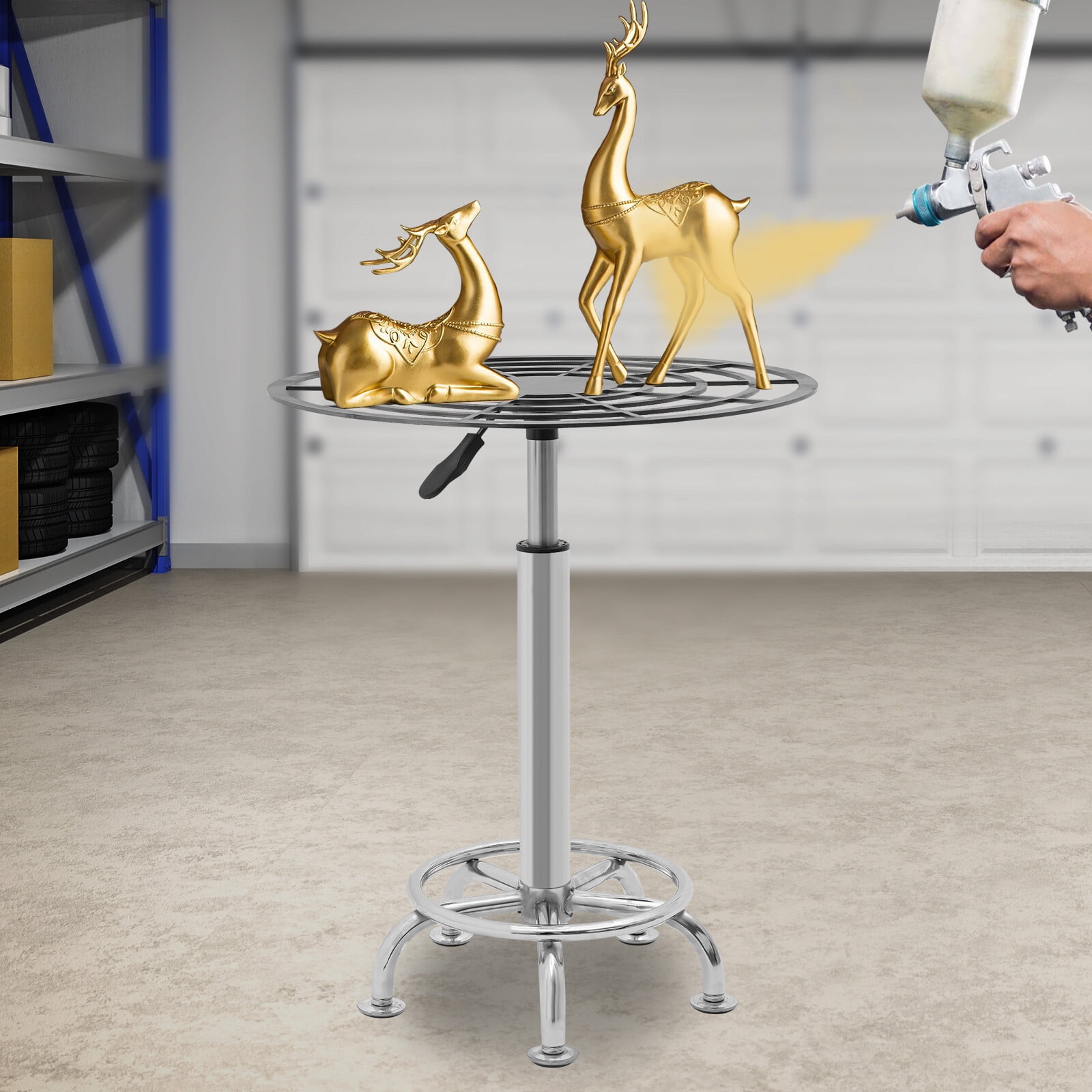 Stainless Steel Spray Paint Rack, 360 Degrees Rotatable, Lifting Spray ...