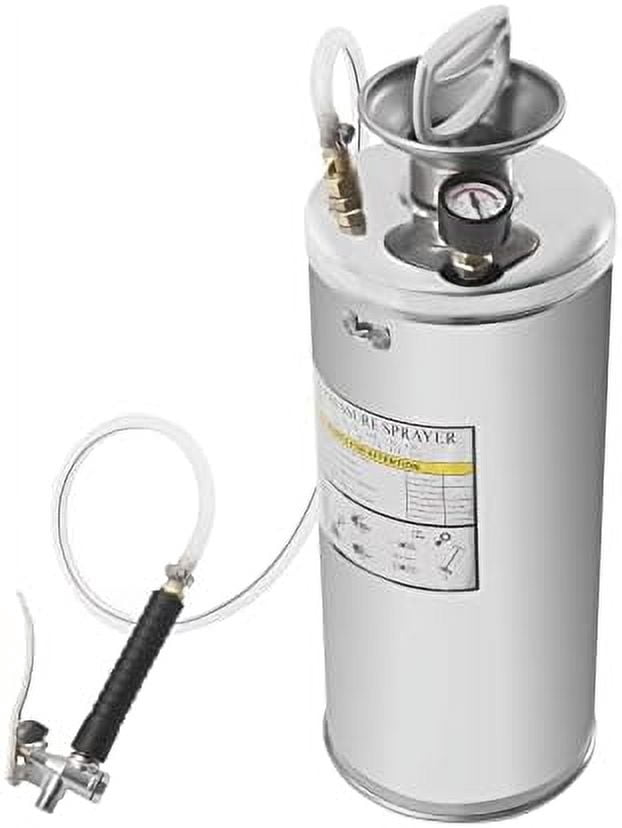Stainless Steel Sprayer, 1.5Gal/6L, 16" Wand&3.9FT Reinforced Hose ...