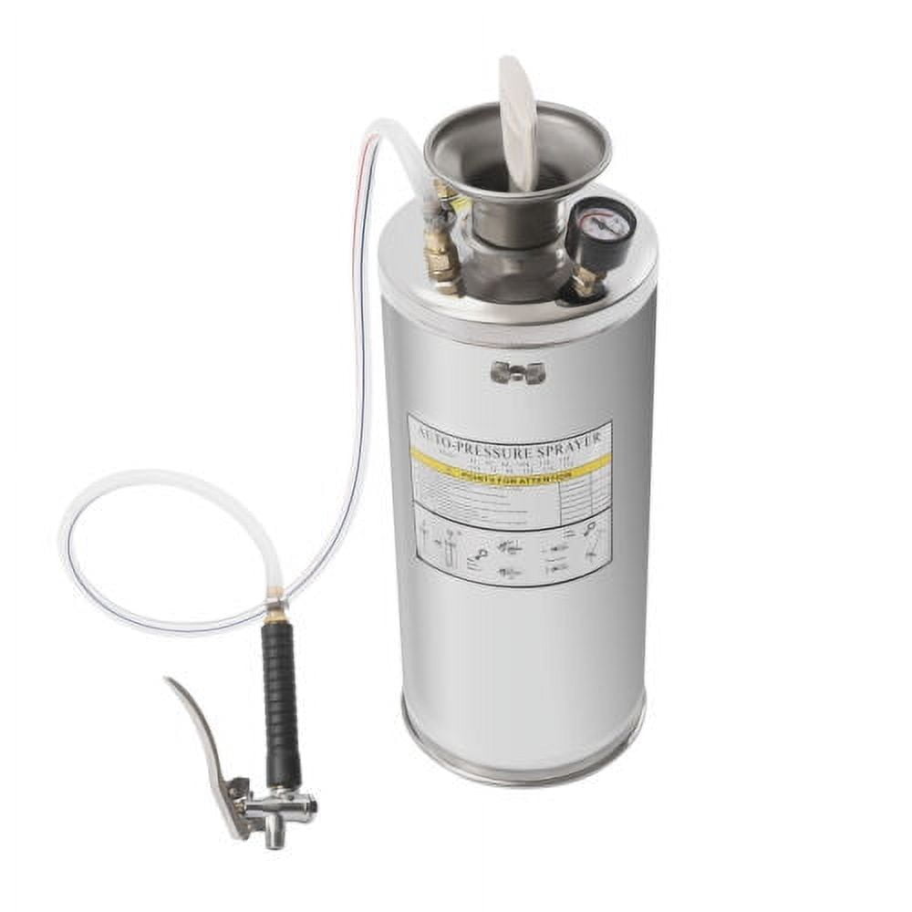 Stainless Steel Sprayer 1.5Gal Steel Hand-Pump Sprayer with 1.2m Hose 0 ...