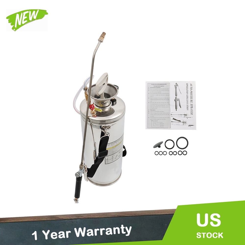 Stainless Steel Sprayer 2 Gallon 8L Farm Garden Hand Pump Sprayer With ...