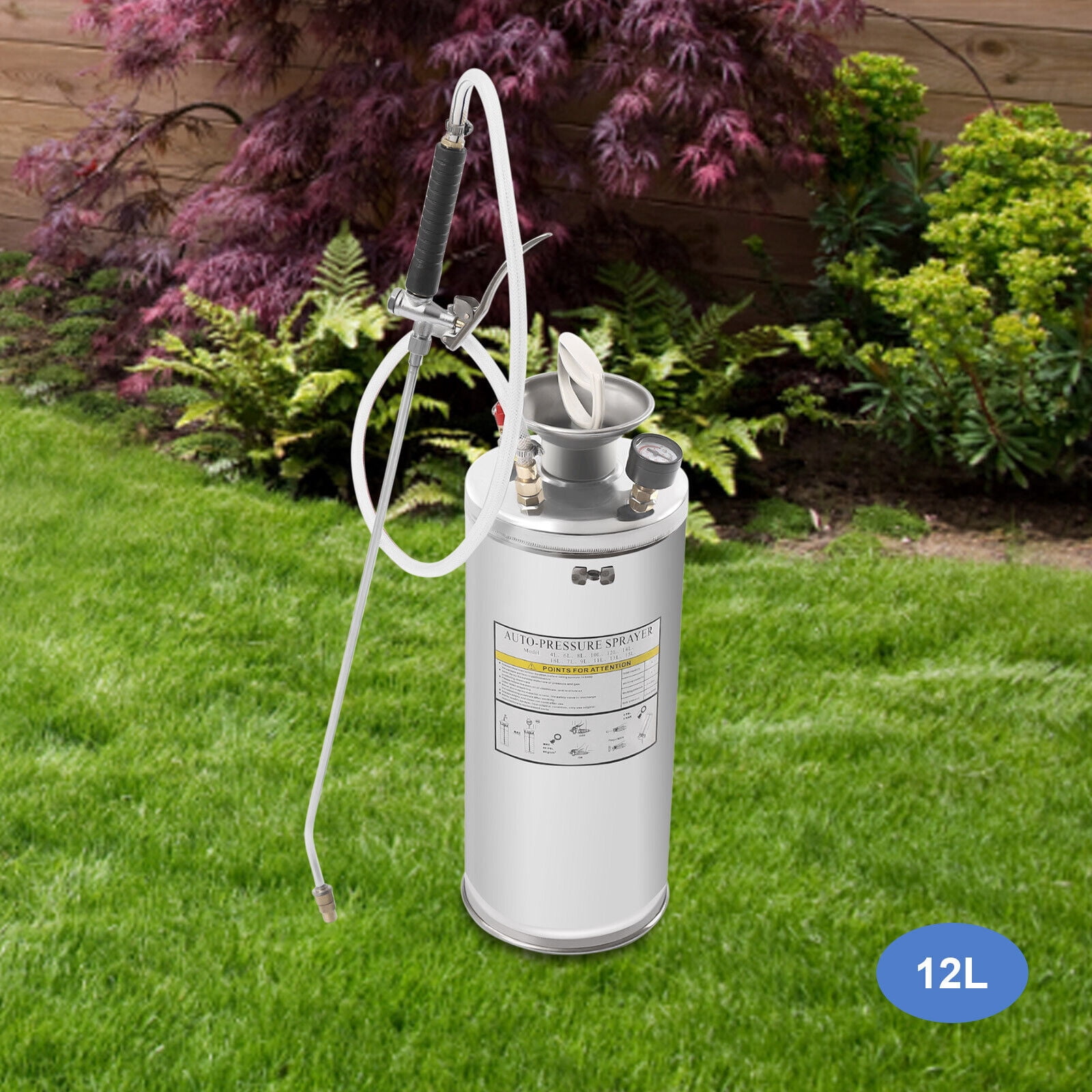 Stainless Steel Sprayer 3.5Gal Farm Garden Hand Pump Sprayer with ...