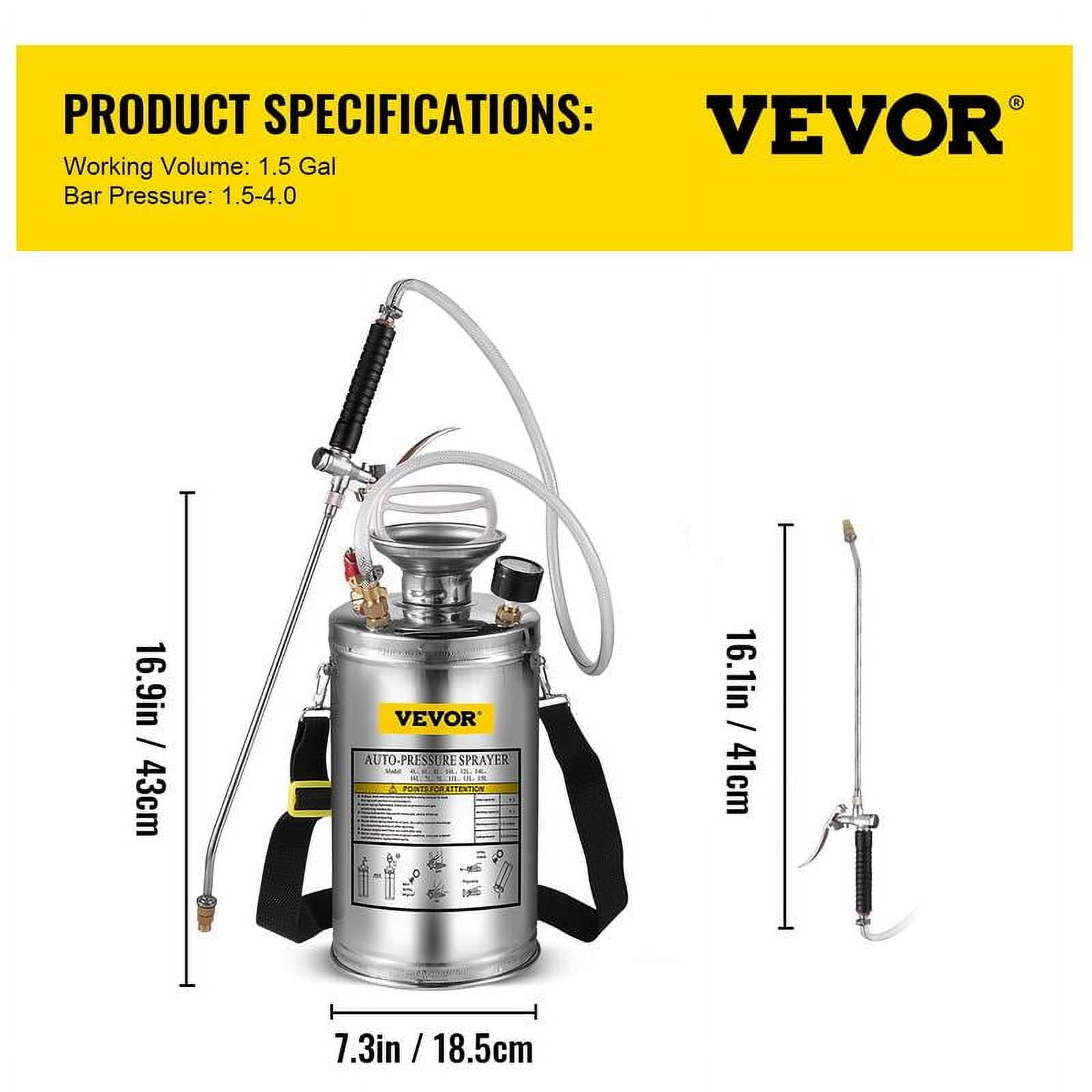 Stainless Steel Sprayer, Set with Wand& Handle& Reinforced Hose, Hand ...
