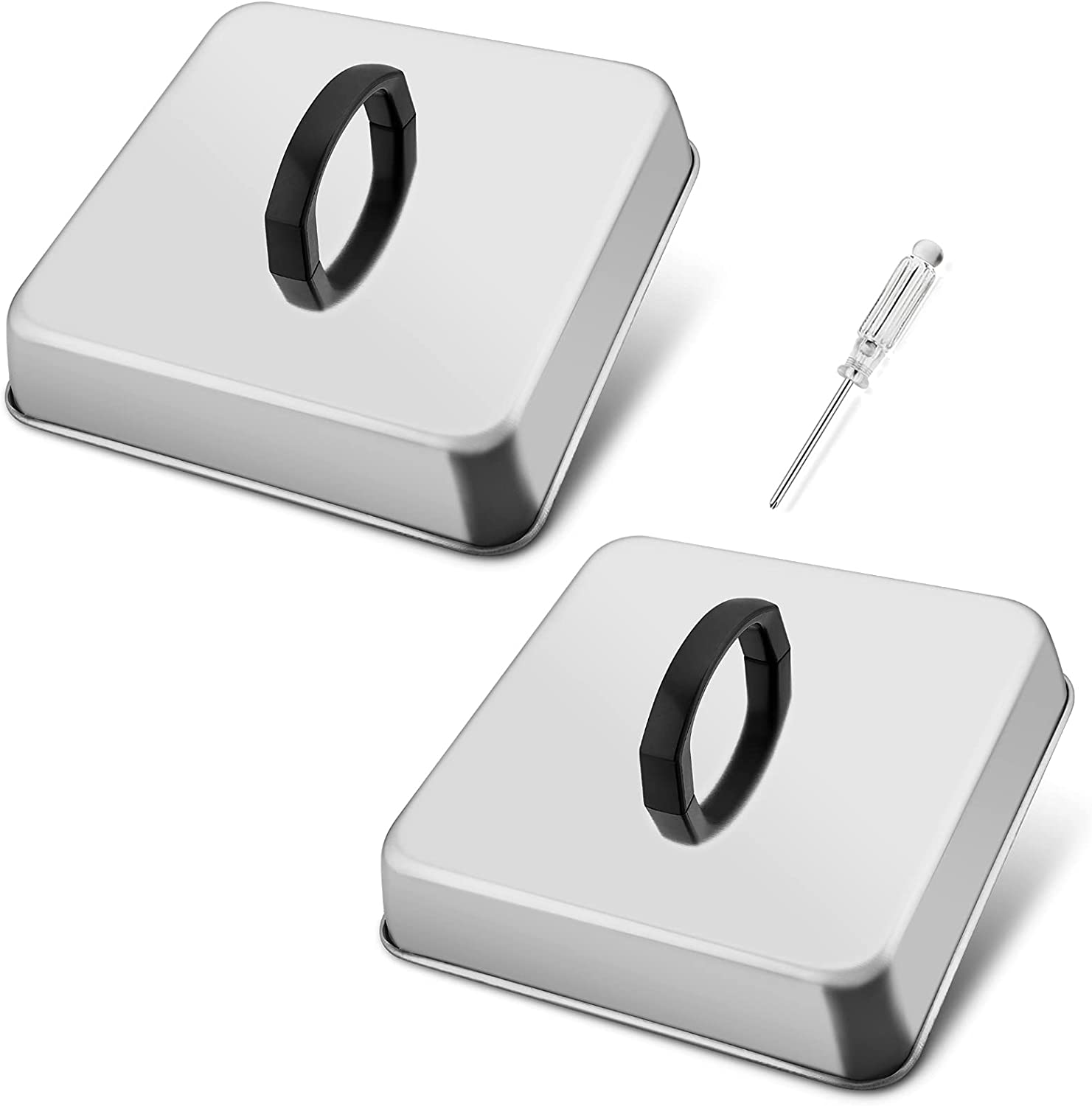 Stainless Steel Square Cheese Melting Dome - 9⅓" x 9⅓" x 2" Steaming ...