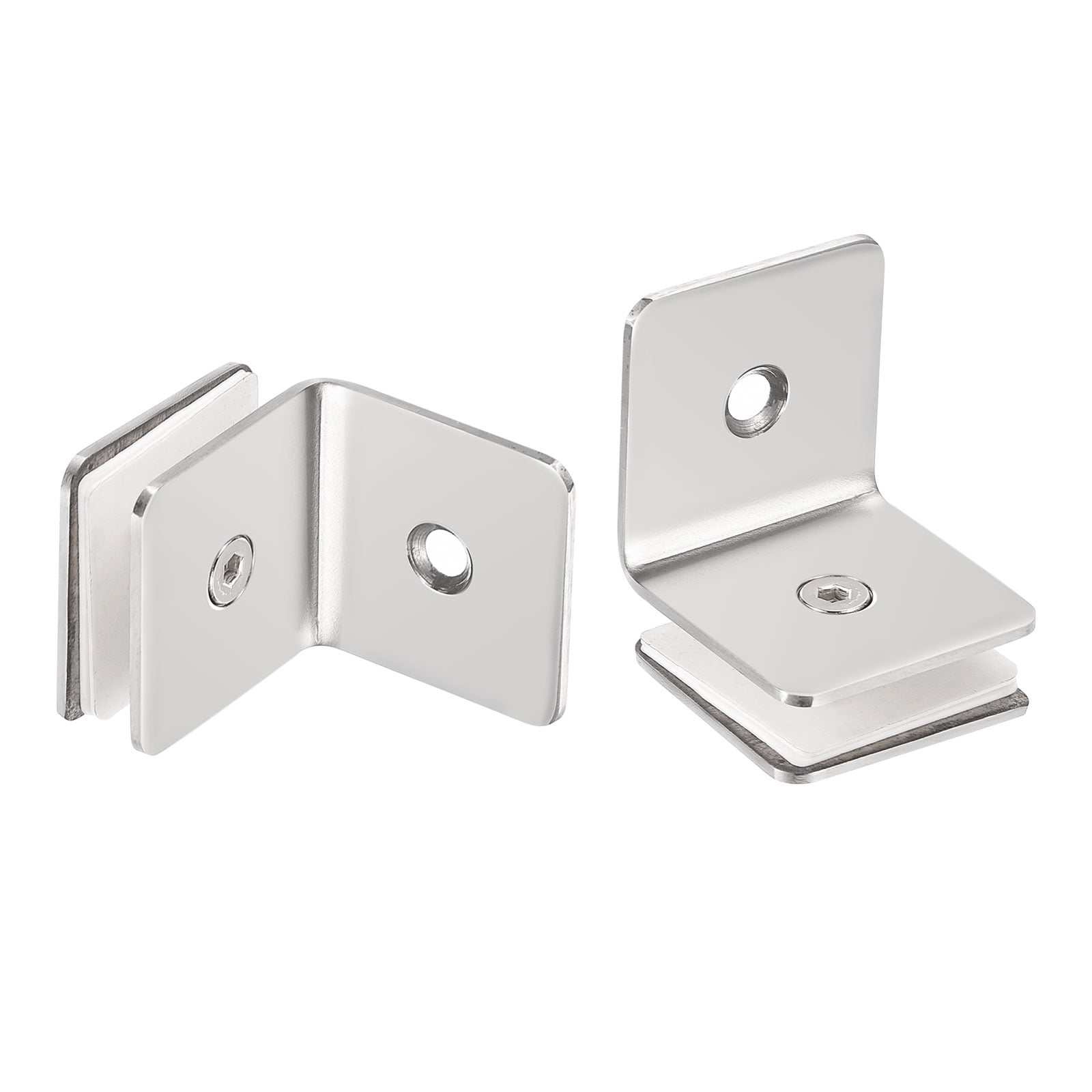 Stainless Steel Square Glass Clamp, 2 Pack Adjustable 8-12mm Thick 90 ...