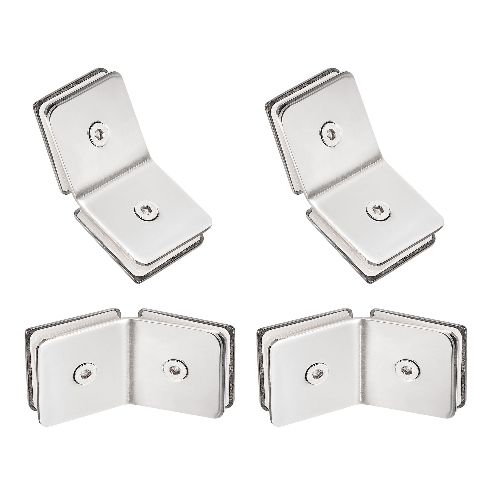 Stainless Steel Square Glass Clamp, 4 Pack Adjustable 8-12mm Thick 135 ...