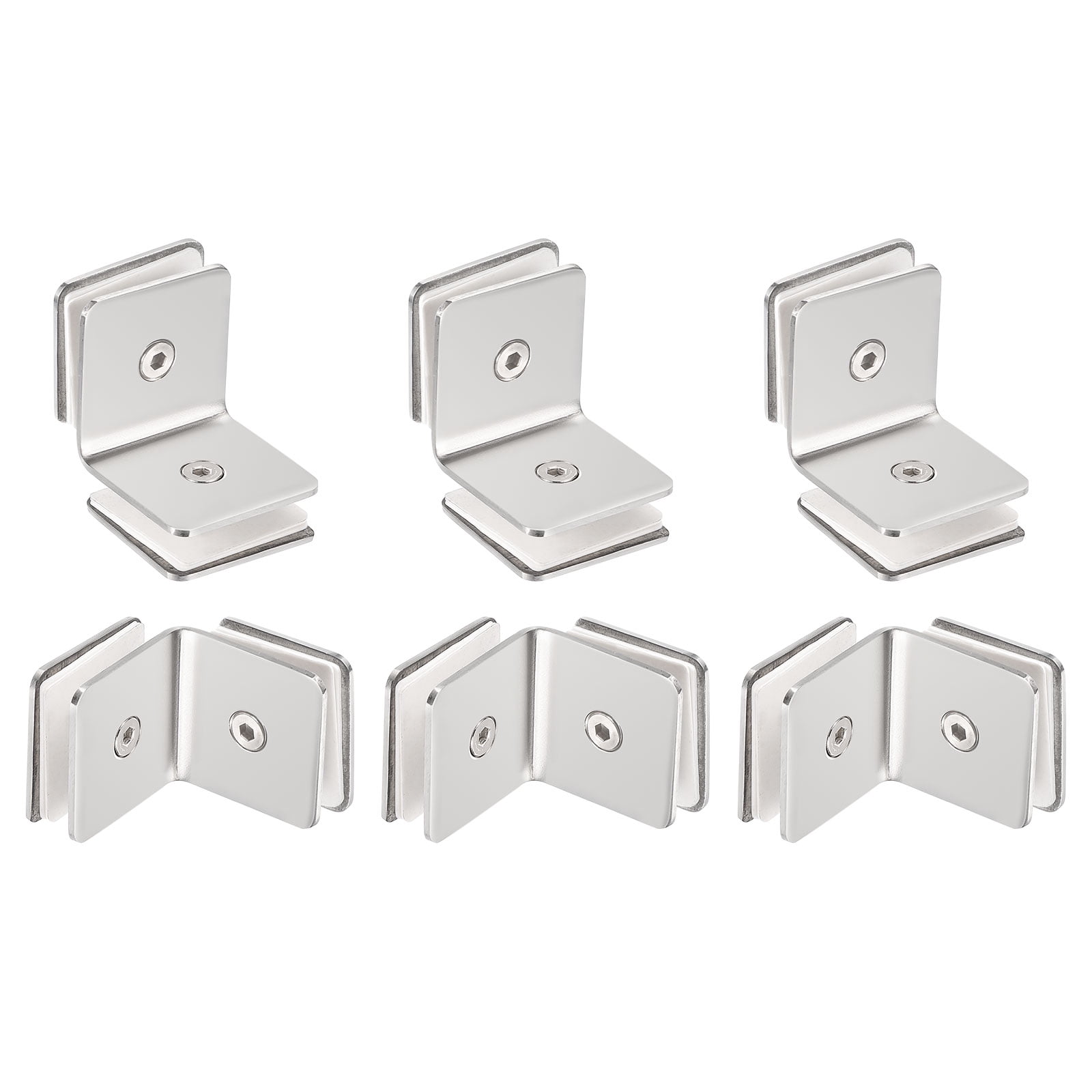 Stainless Steel Square Glass Clamp, 6 Pack Adjustable 8-12mm Thick 90 ...