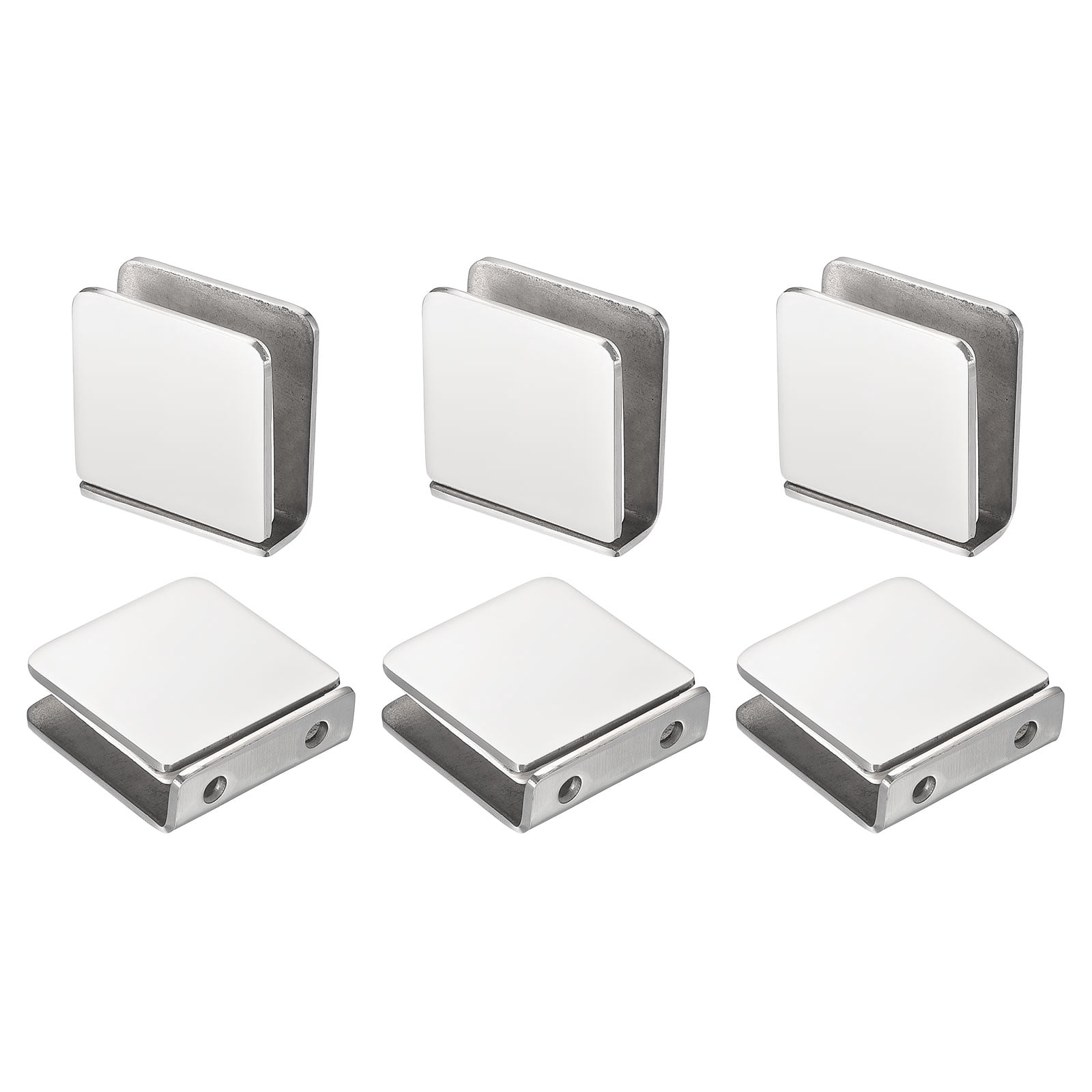 Stainless Steel Square Glass Clamp, 6 Pack Adjustable 8-12mm Thick ...