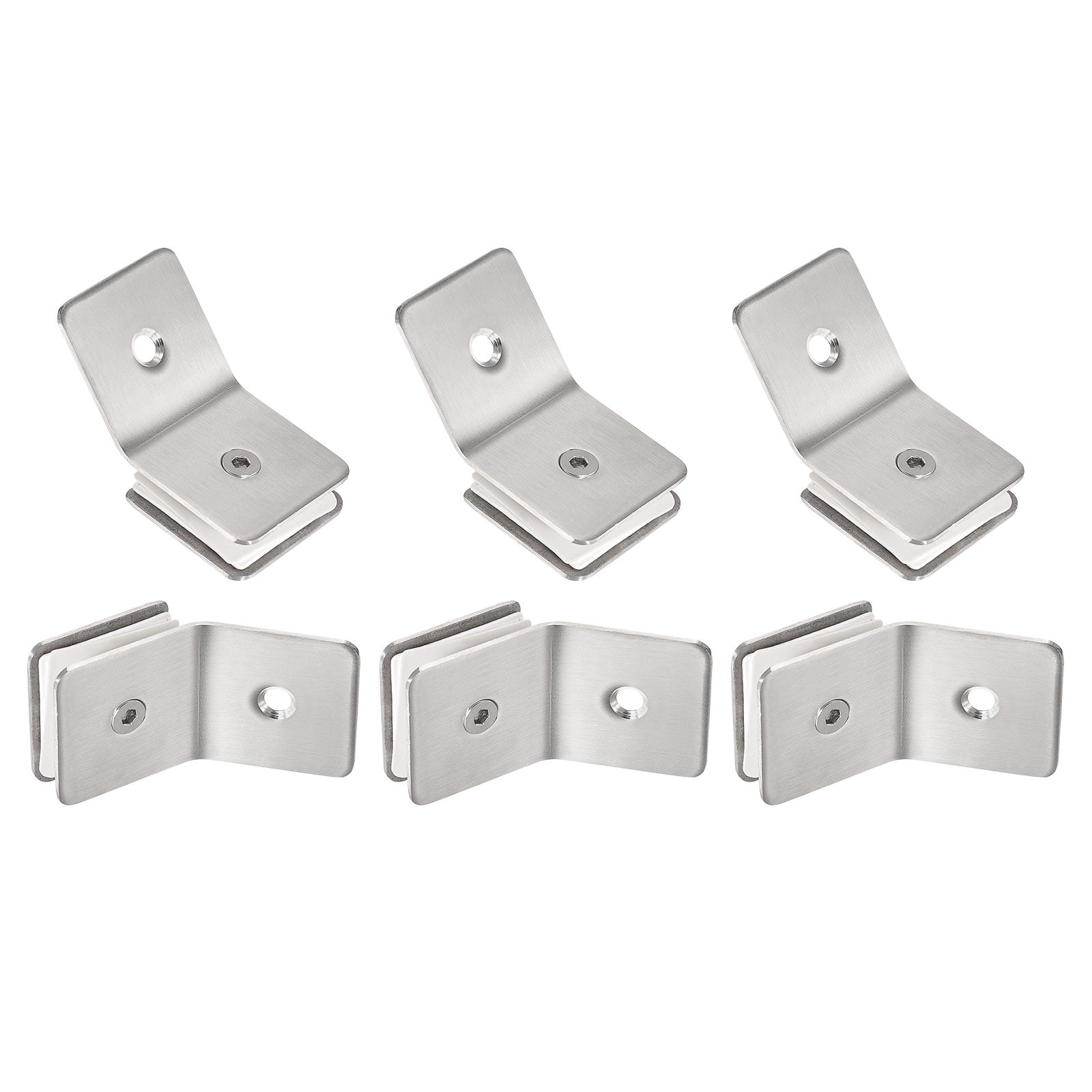 Stainless Steel Square Glass Clamp, 6 Pack Adjustable 8-12mm Thickness ...