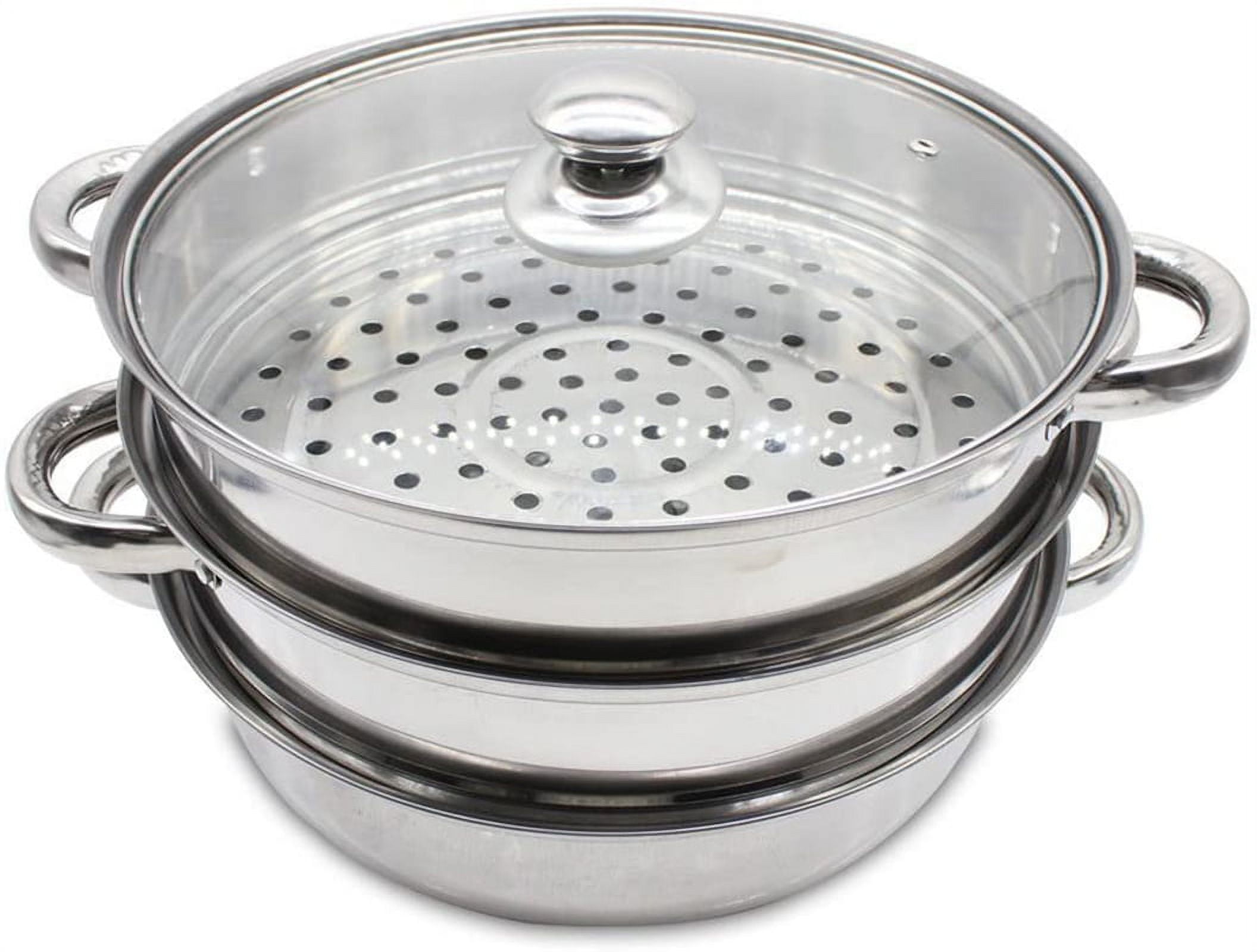 Stainless Steel Stack and Steam Pot Set - and Lid,Steamer Saucepot ...
