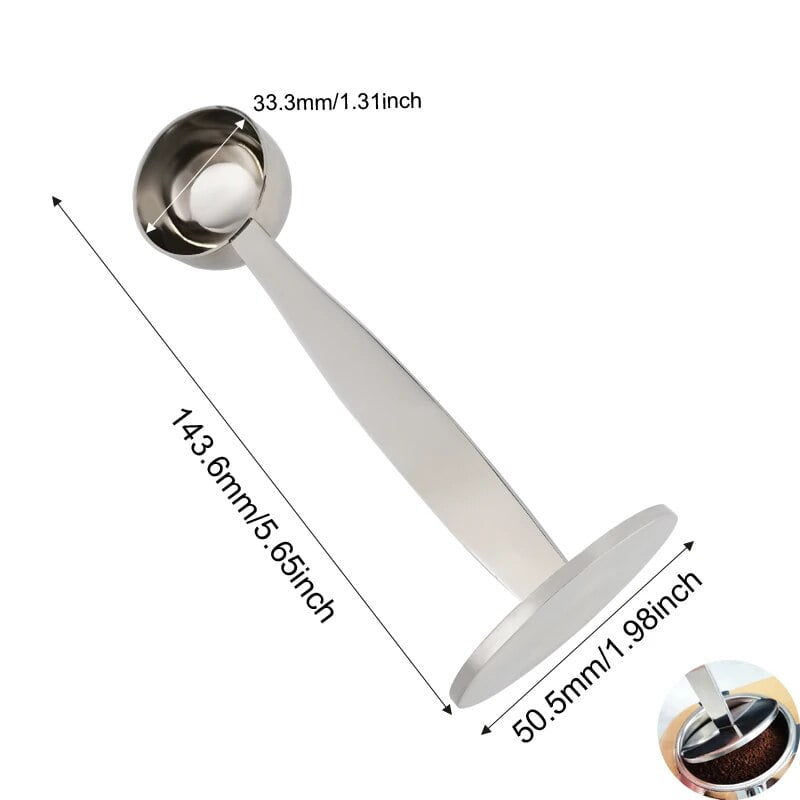 Stainless Steel Stand Tamper Spoon Tools 2 In 1 Coffee Scoop Portable ...