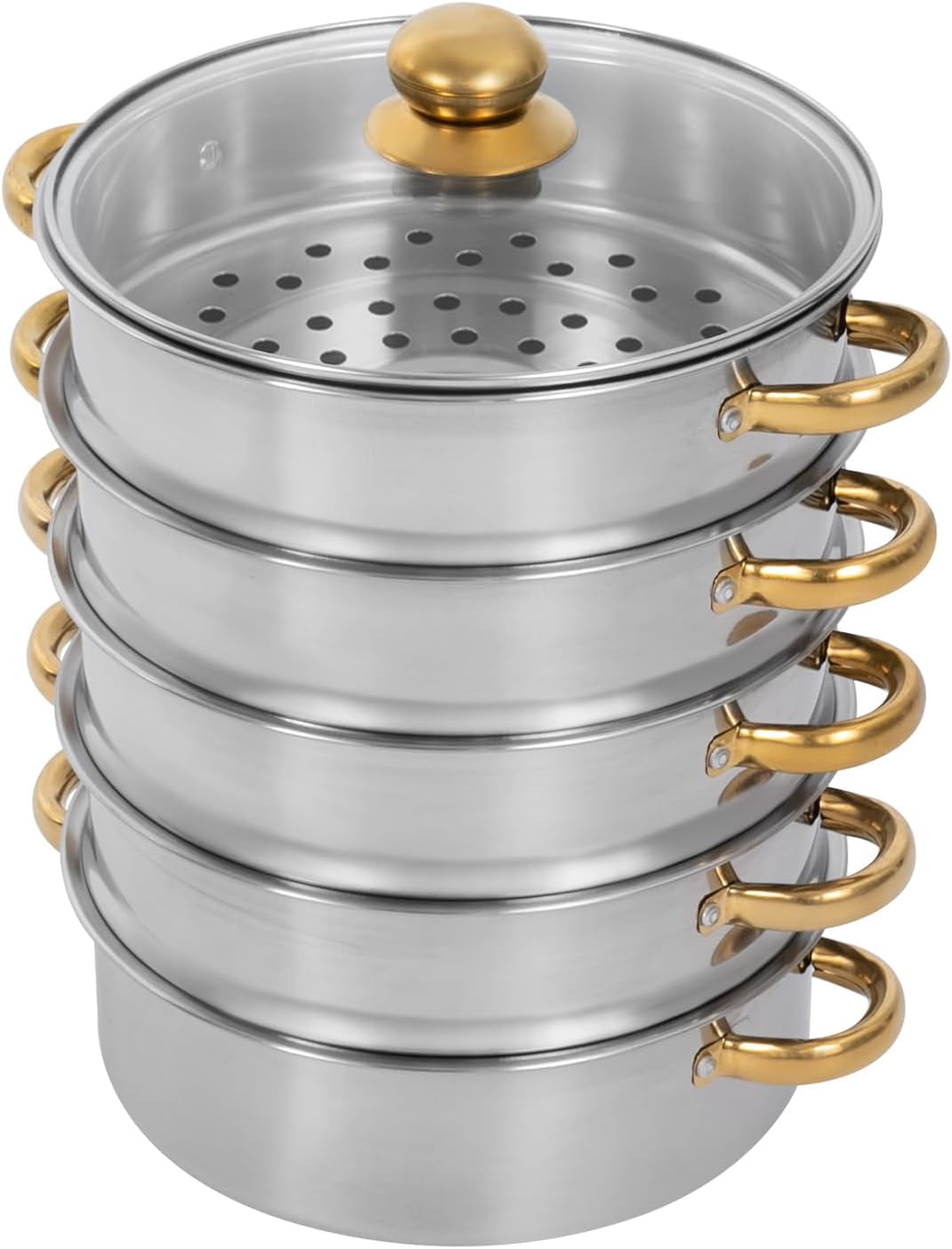 Stainless Steel Steamer Pot Thick-bottomed, 5-tier Steamer Pot for ...